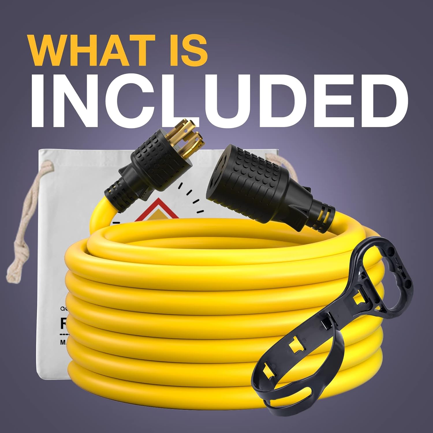 30 Amp Heavy Duty Outdoor Power Cable For RV And Home Backup 10 Foot 30 ...