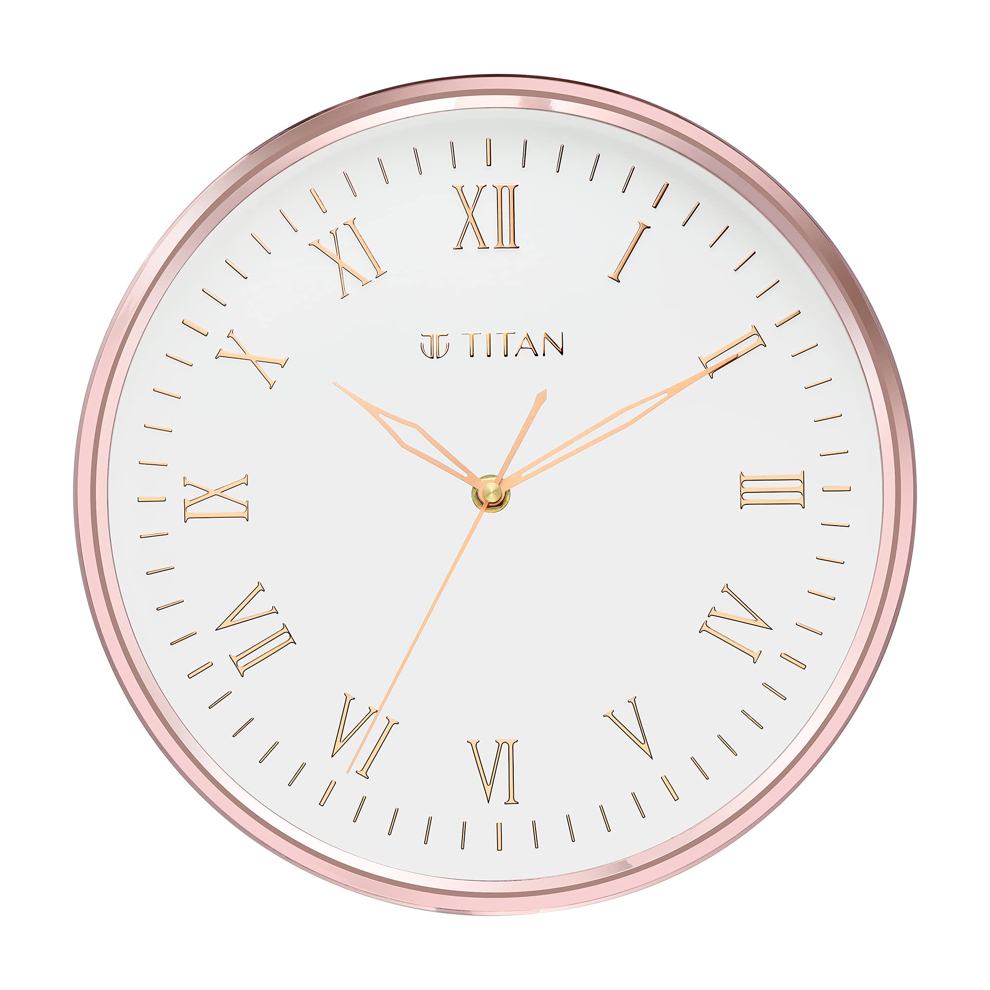 Titan Plastic Classic Rose Gold Analog Wall Clock with Silent Sweep ...