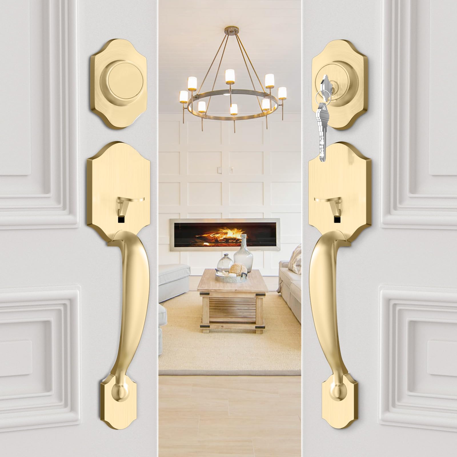 Elegant Front Entry Double Doors Entrance Door Classic Look And Wooden