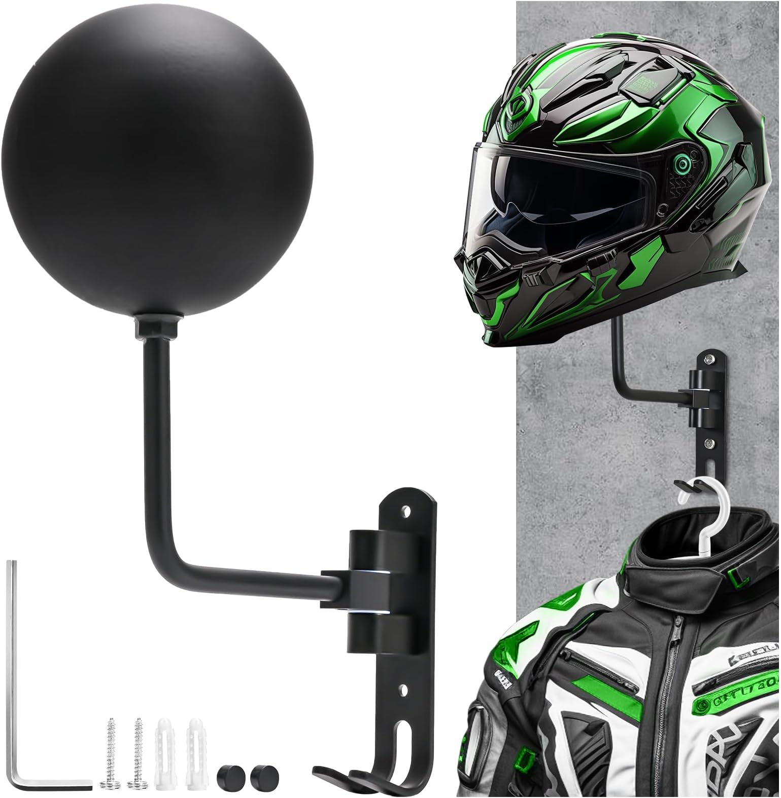 Amazon.com: Tooyuart Helmet Holder,Skull Helmet Holder Wall Mount ...