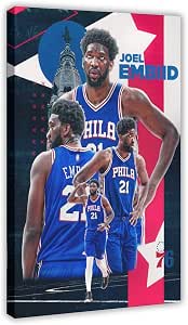 Amazon.com: Joel Embiid Basketball Player Poster3 Canvas Art Posters ...