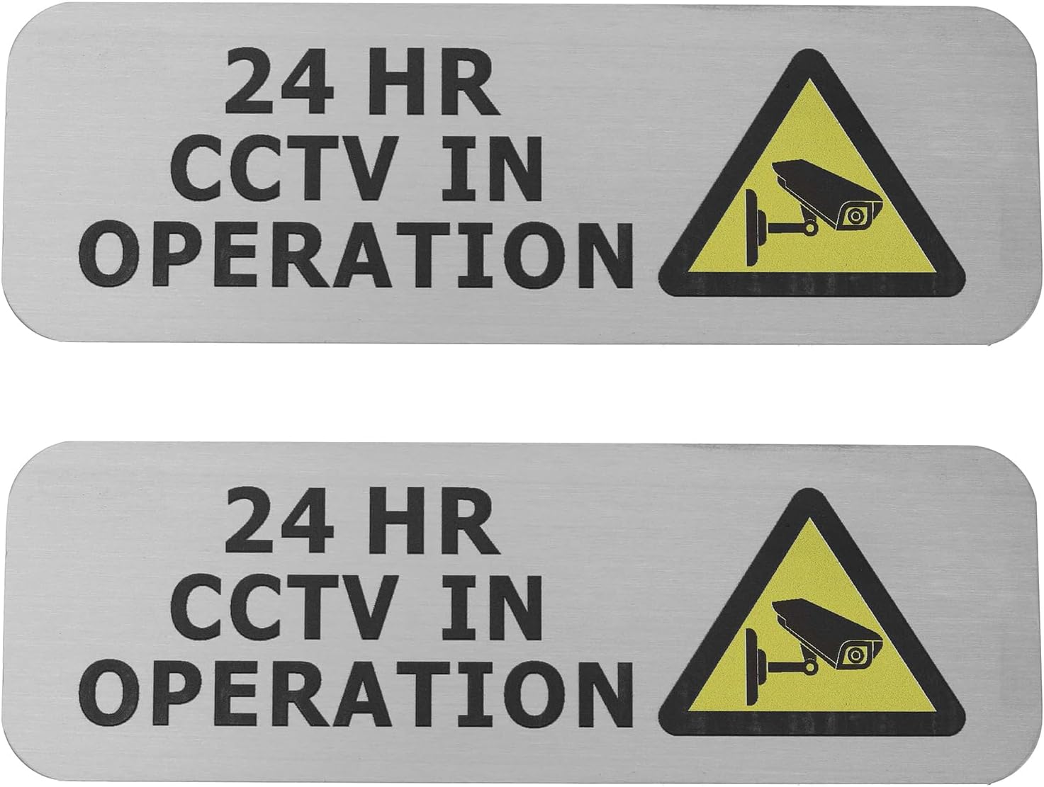 VGOL 2PCS 24 HR CCTV in Operation Camera Recording Notice Sign Brushed ...