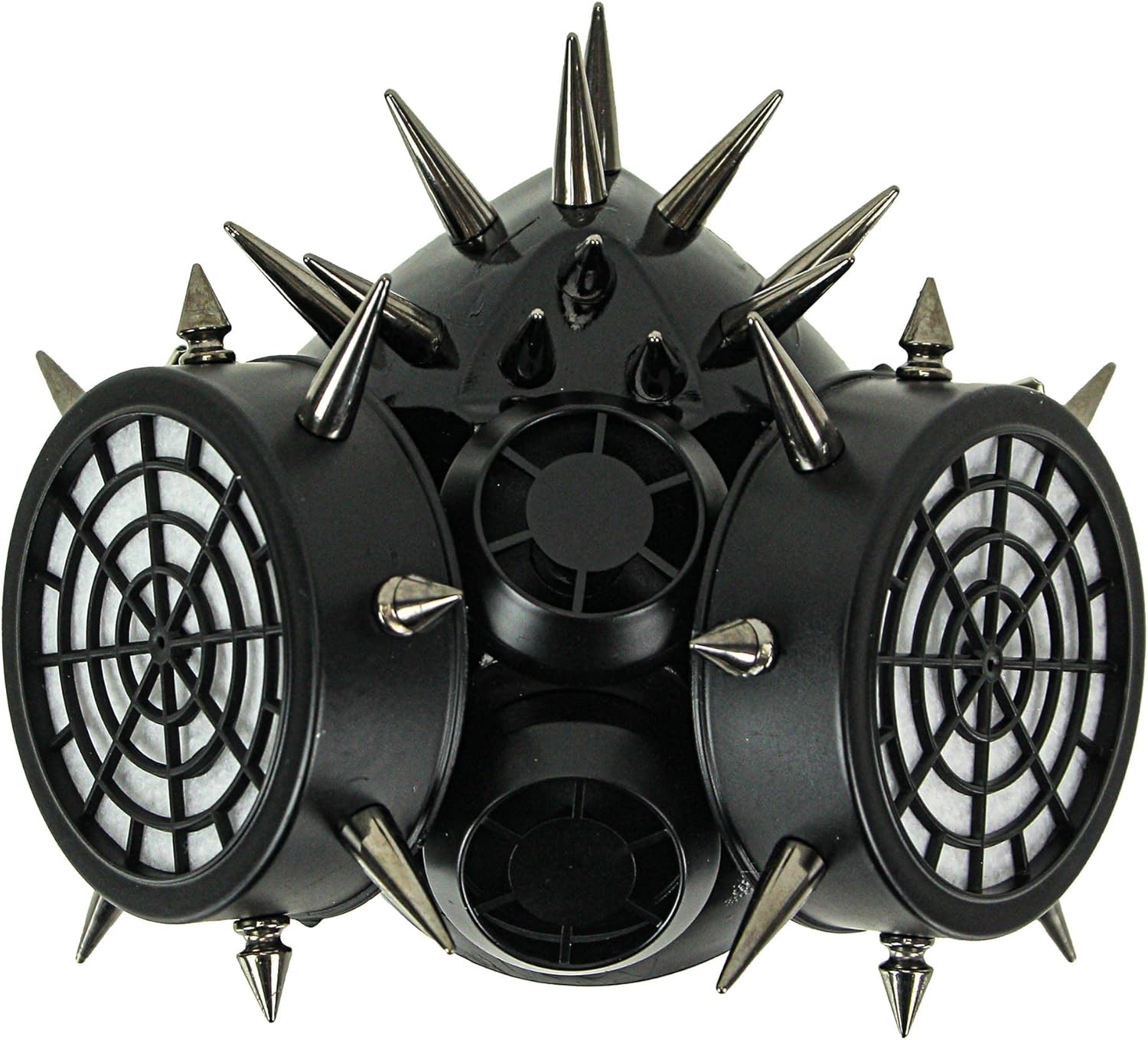Amazon.com: Gothic Black Vinyl Spiked Half-Face Gas Mask Punk Halloween ...