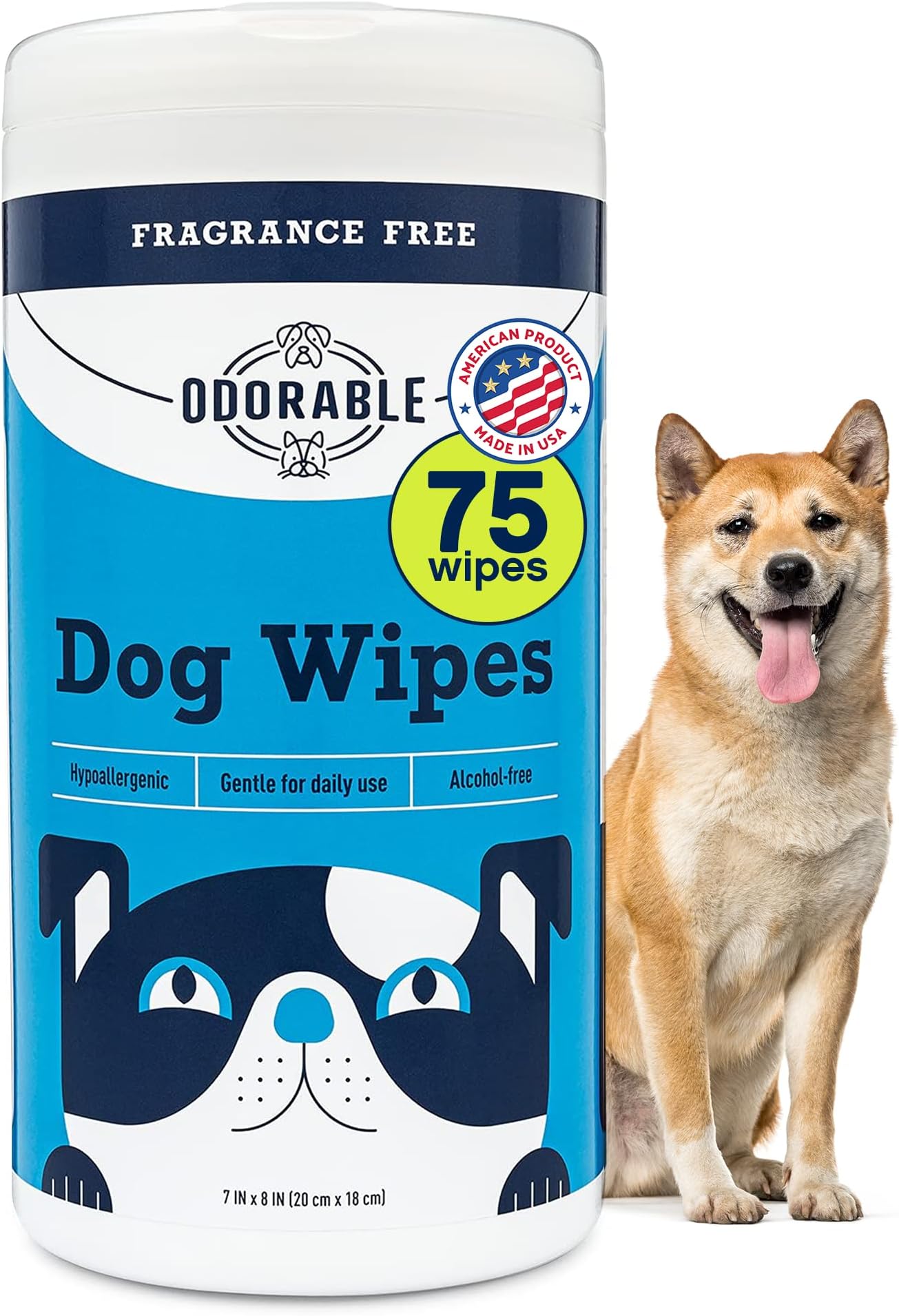Amazon.com: Odorable Dog Grooming Wipes - 75 Fragrance-Free Cleaning ...