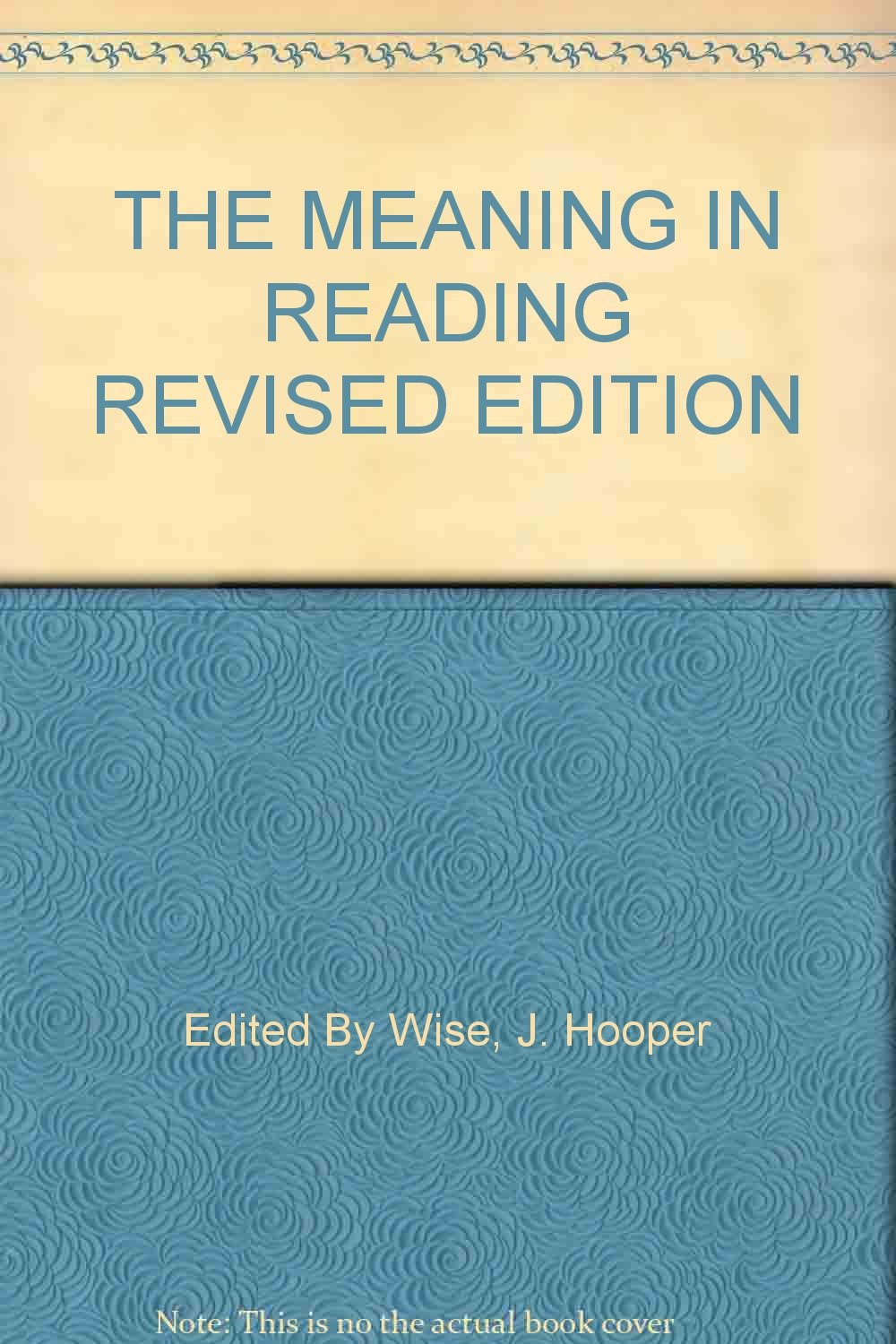 THE MEANING IN READING REVISED EDITION: Unknown Author: Amazon.com: Books