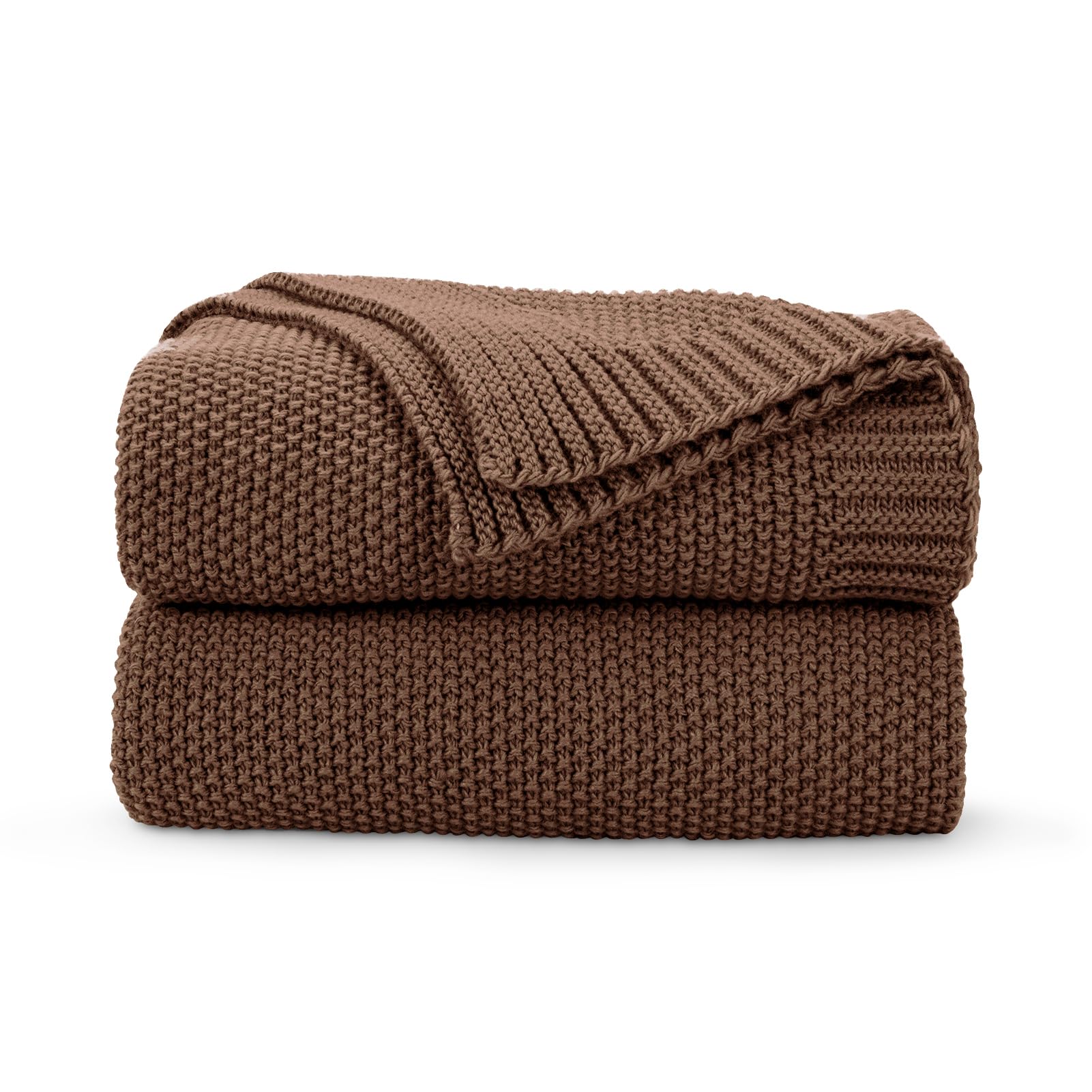 Amazon.com: CozeCube Brown Throw Blanket for Couch, Soft Cozy Cable ...