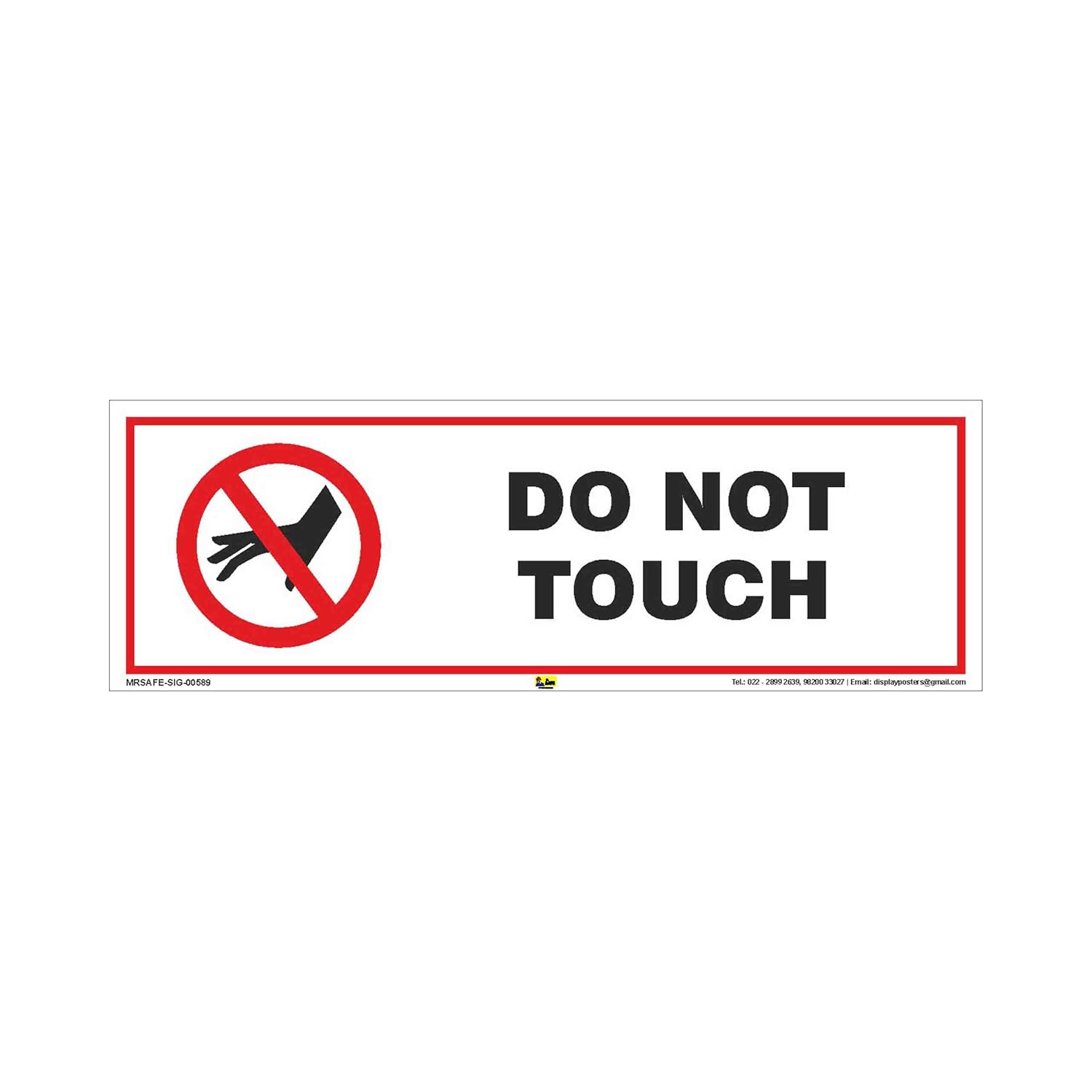 Mr. Safe - Do Not Touch Sign Eco Vinyl Sticker 12 Inch X 4 Inch ...