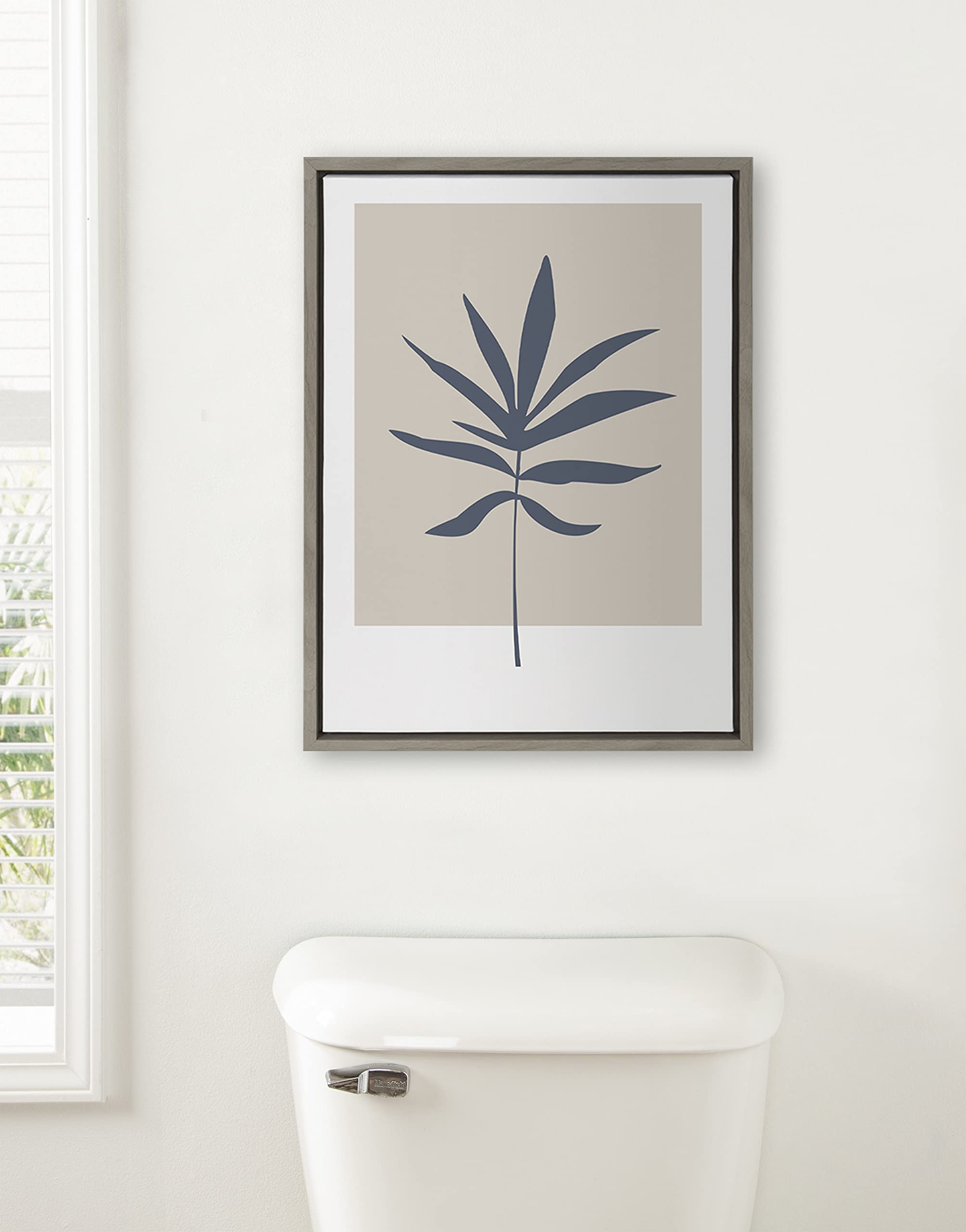 Kate and Laurel Sylvie Muted Tan and Blue Colorblock Botanical Leaf ...