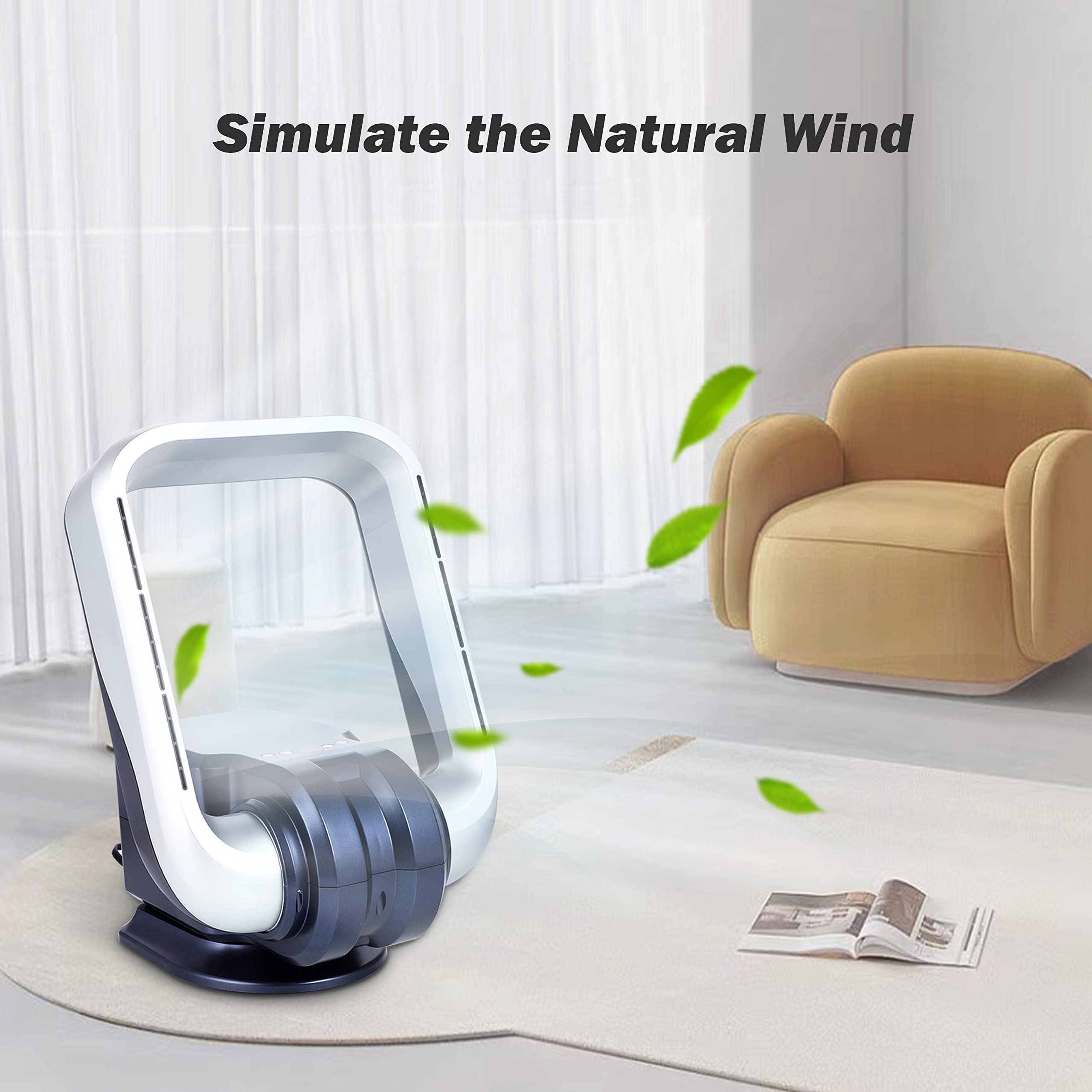 InfiniPower Bladeless Wall Mount Fan with Remote Control, 15.7" Small ...