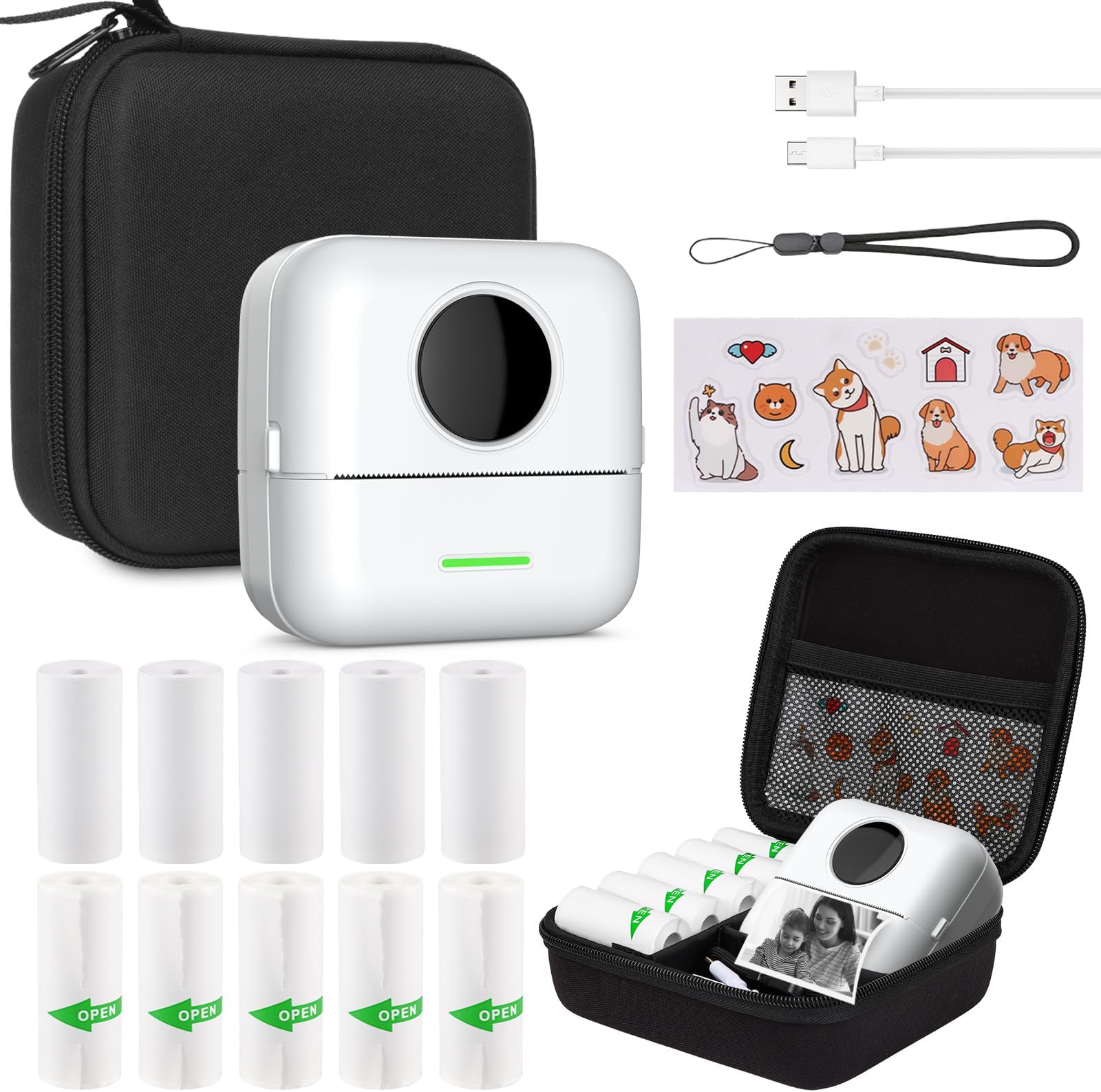 Amazon.com: HUIJUTCHEN Print Pods Mini Sticker Printer Thermal Inkless ...