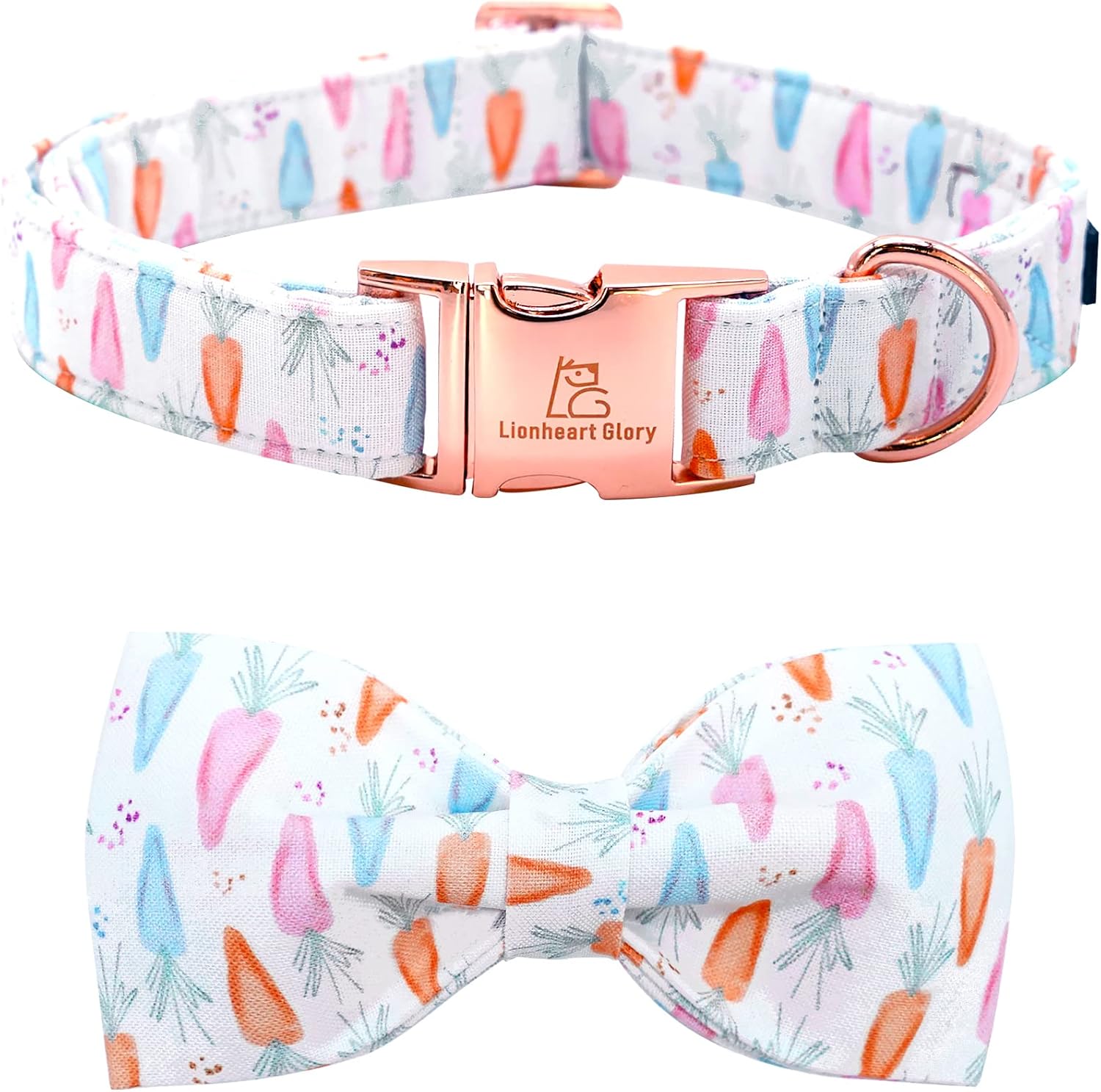 Amazon.com : Lionheart glory Easter Dog Collar with Bow Tie Carrot ...
