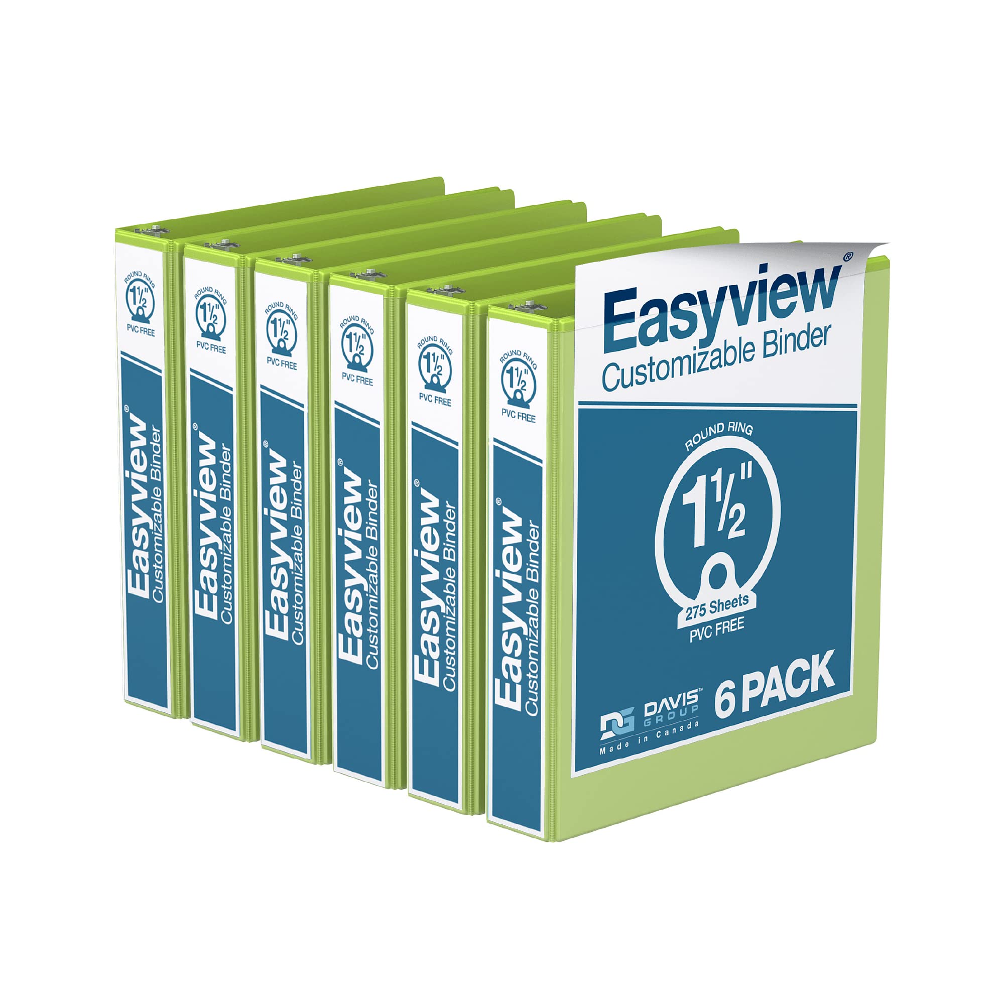 EasyView Premium 1.5-Inch Binders with Clear-View Covers, 3-Ring ...