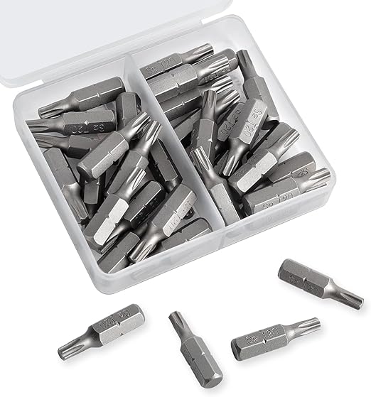 Rybtd 30 Pcs T20 Bits,T20 torx Bit x 25mm Hex Shank Security Bits Torx ...