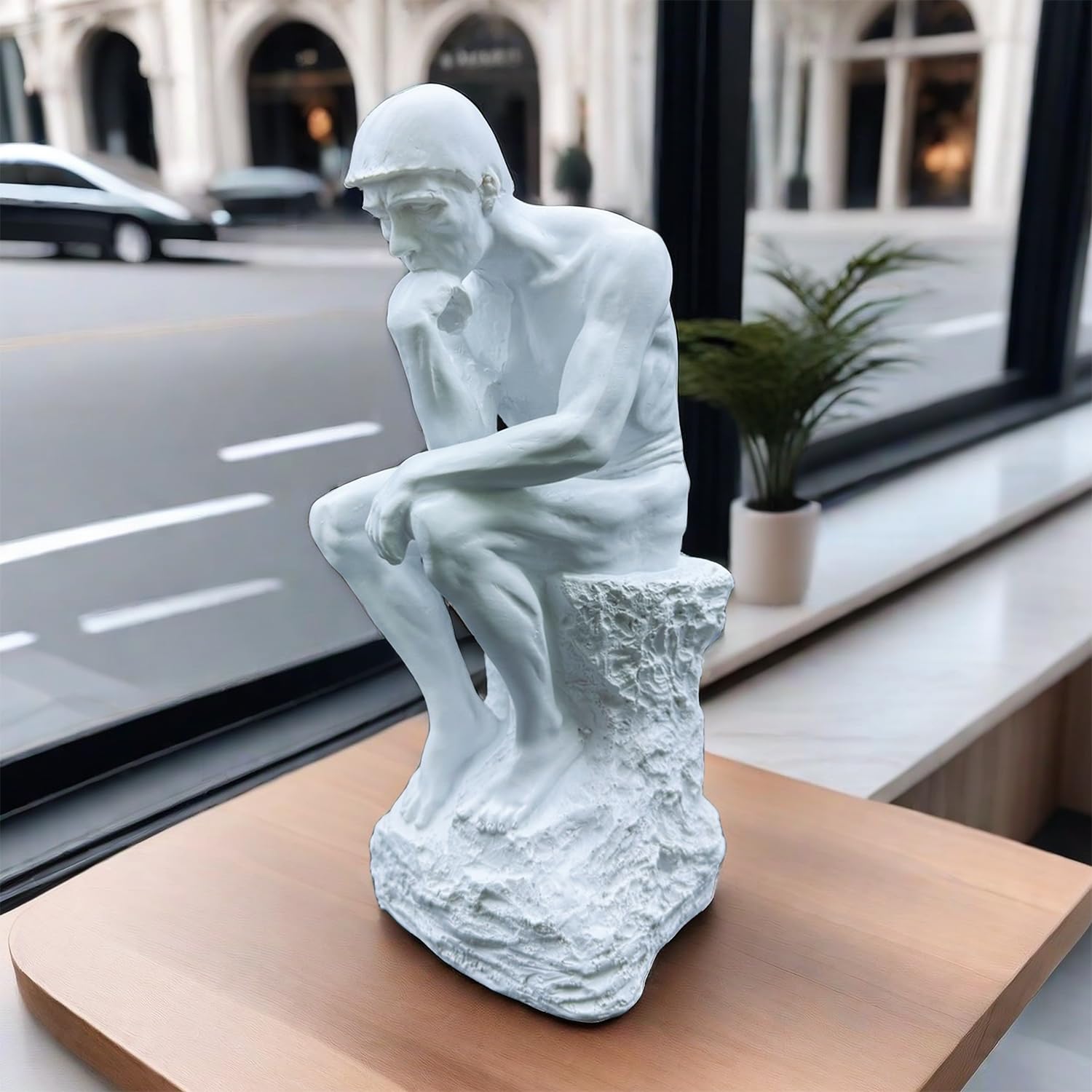 Amazon.com: FUNSXBUG 10 Inch Resin The Thinker Statue Thinking Man ...