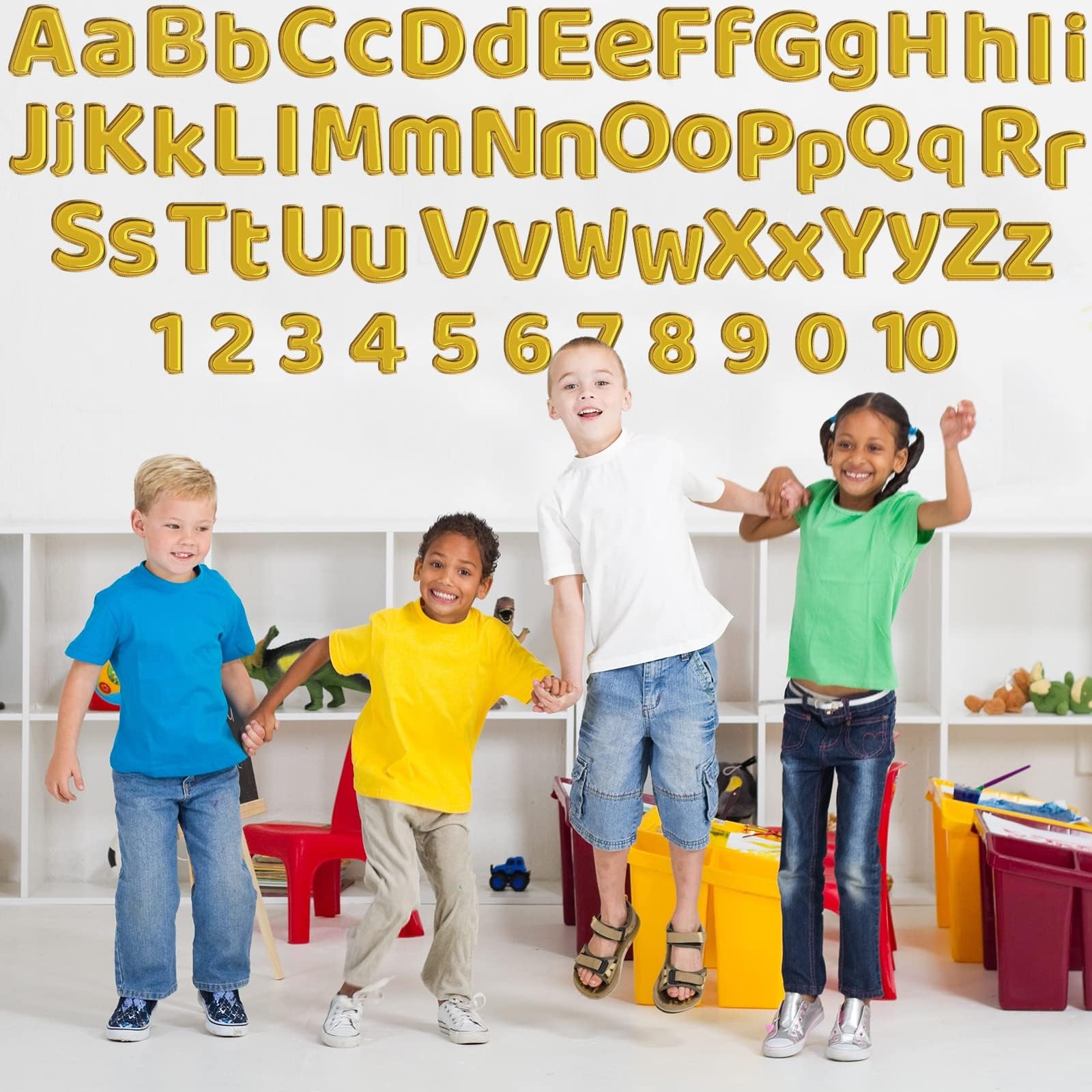 Snapklik.com : 260 Pcs Gold Bulletin Board Letters For Classroom 4 ...