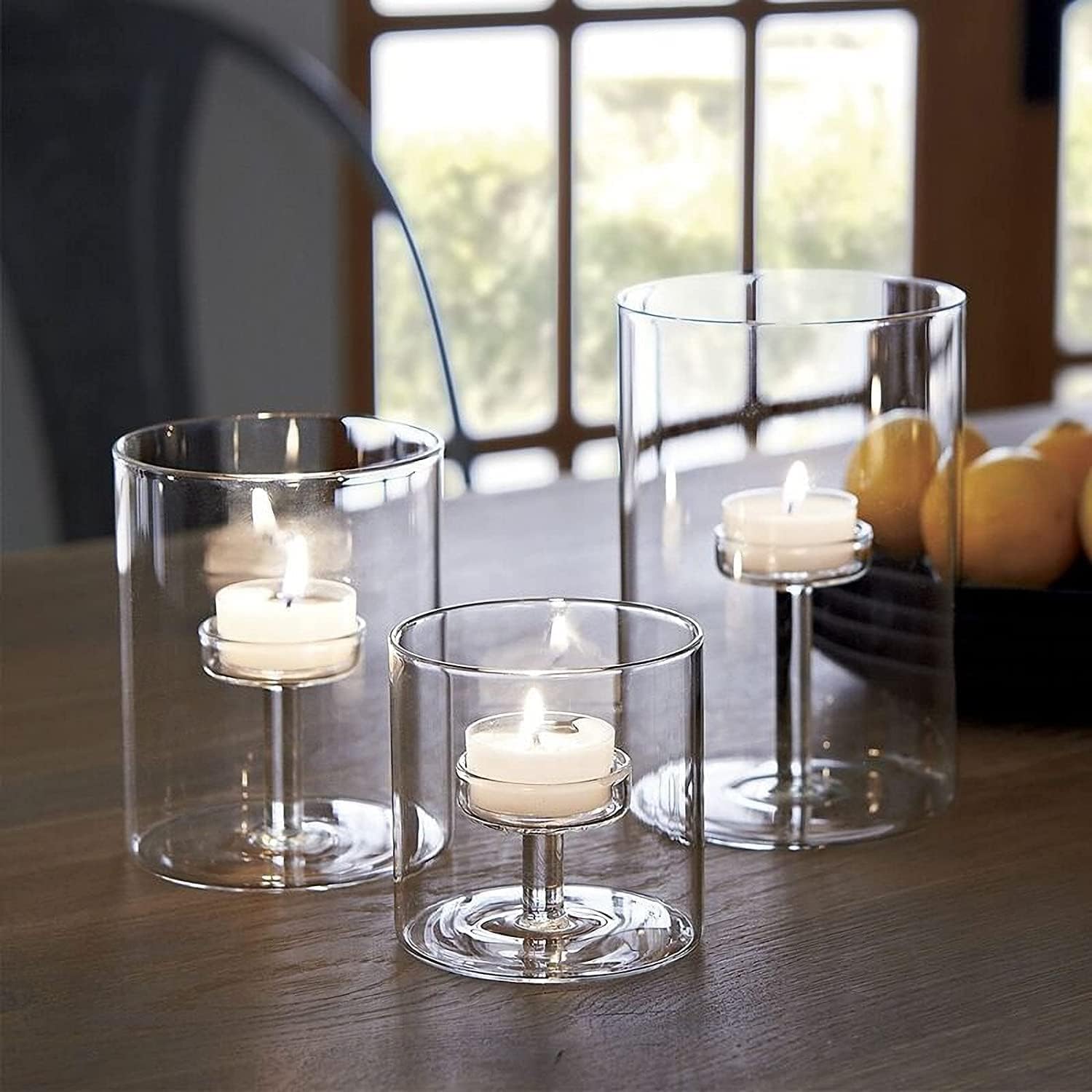 Amazon.com: Hurricane Candle Holder, Suprwin Glass Pillar Candle Holder ...