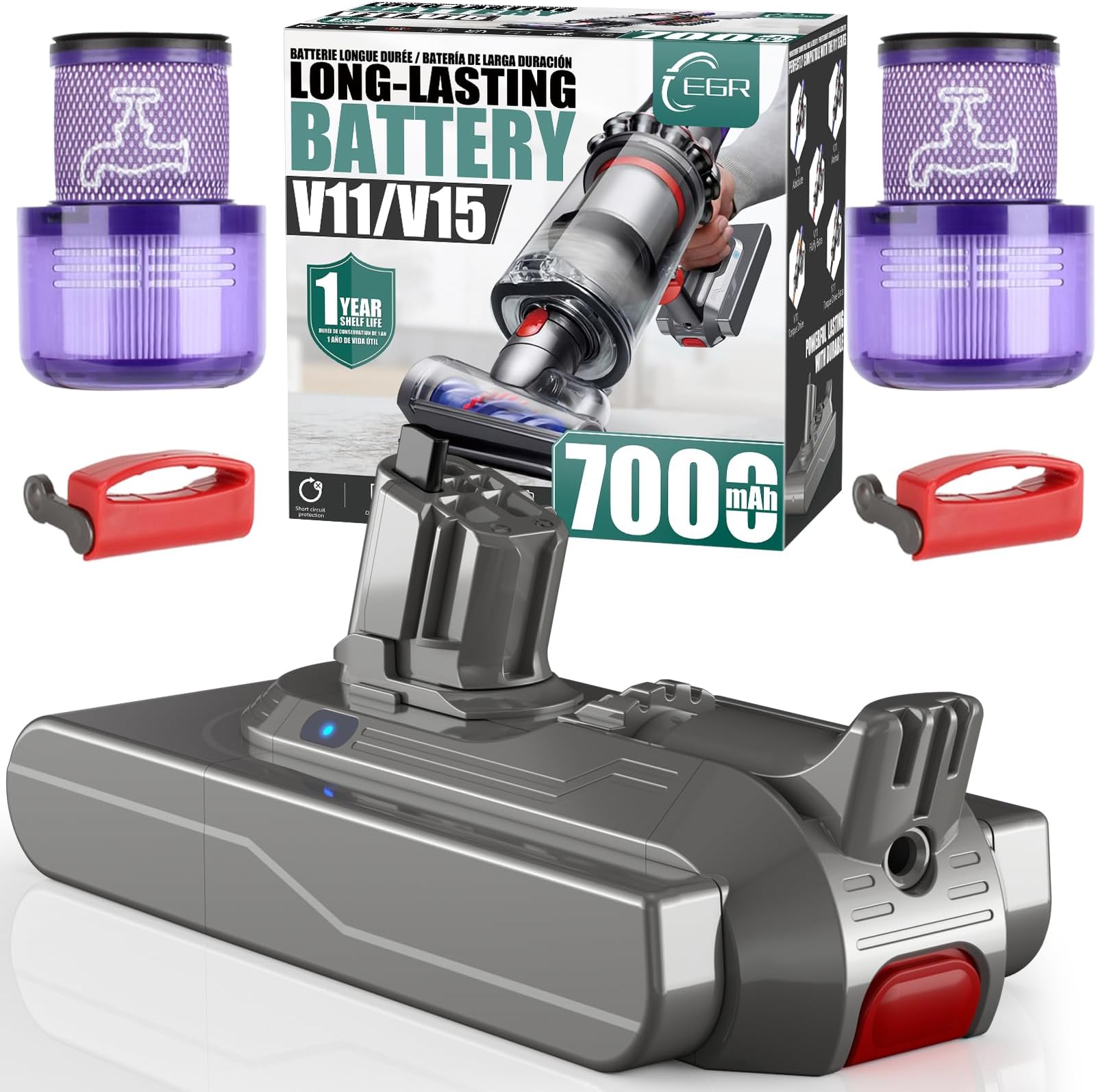 Amazon.com: EGR 7000mAh V11 Battery Replacement Compatible with Dyson ...