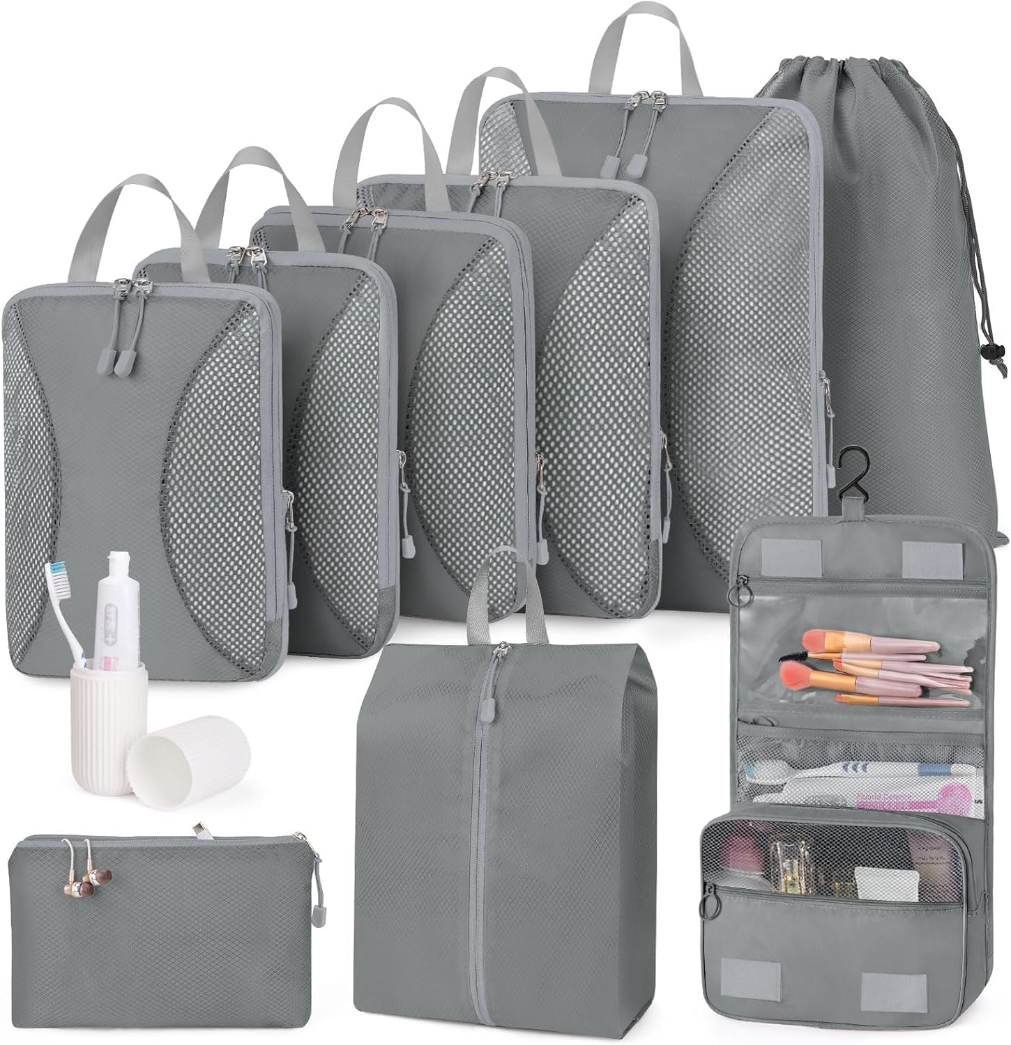 Compression Packing Cubes 10 Sets, Luggage Organiser Set, Extensible ...