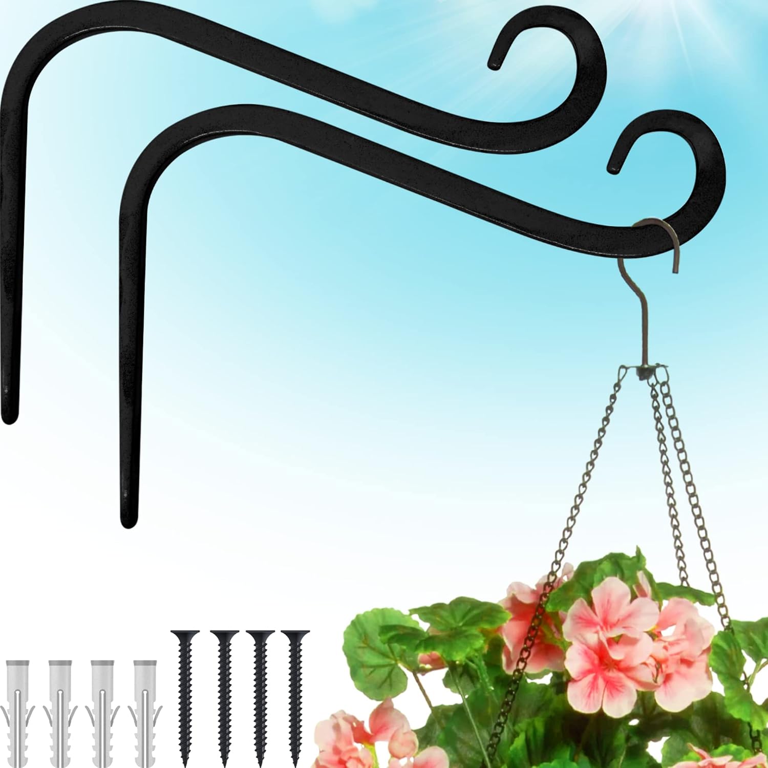 Amazon.com: Gray Bunny 2 Pack Outdoor Plant Hanger Hook, 6” Victorian ...