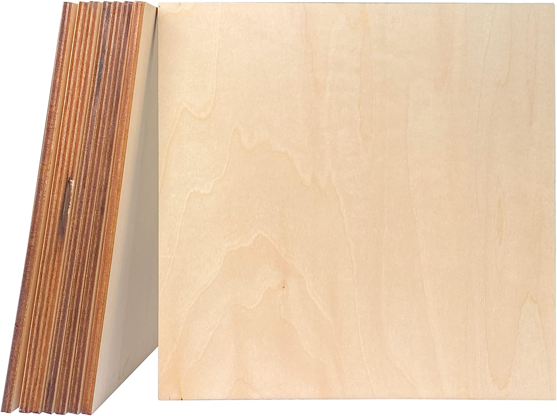 Amazon.com: 8 Pieces Unfinished Wood Sheet 8x8x3/16 Inch Thick Basswood ...