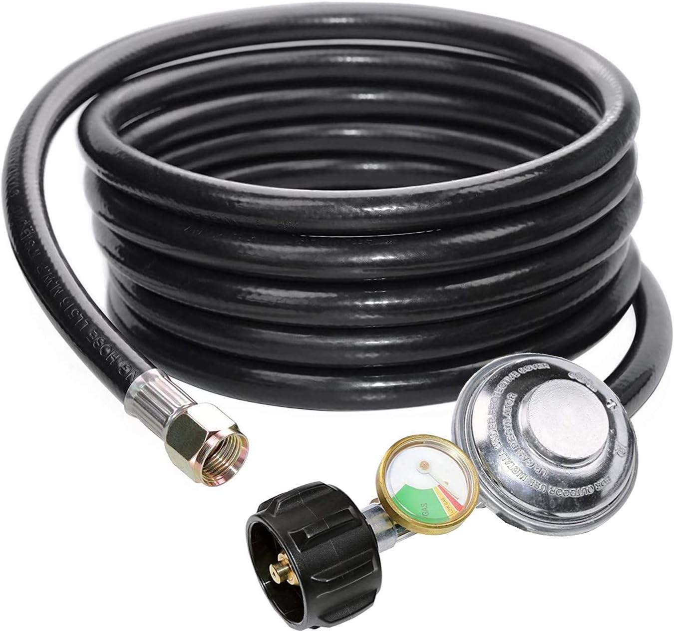 Amazon.com: 12 Feet Propane Regulator Hose with Propane Tank Gauge ...