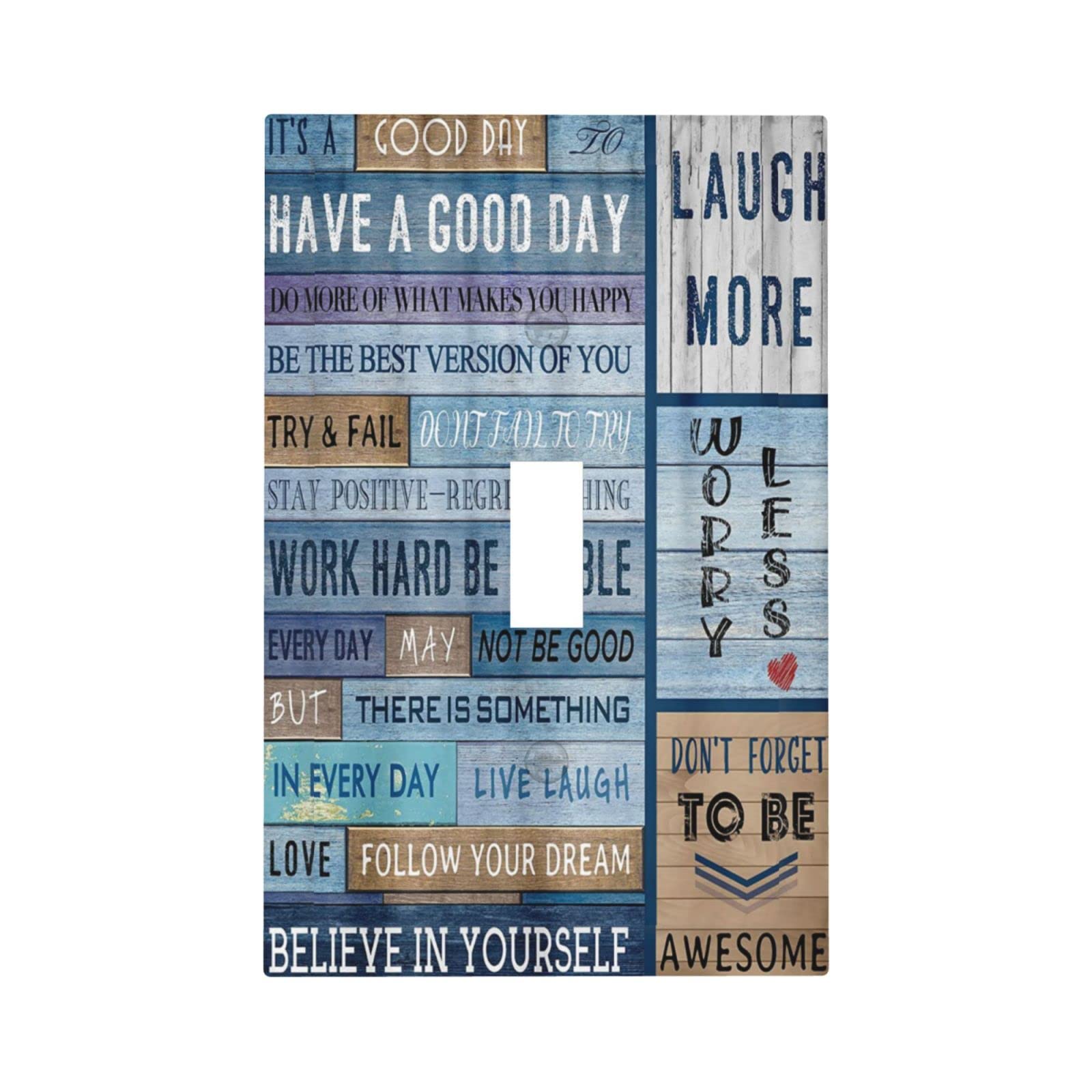 Rustic Inspirational Quotes Motivational 1 Gang Light Switch Cover ...
