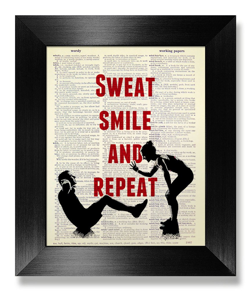 Amazon.com: Sweat Smile and Repeat, Gym Poster, Workout Poster, Man ...