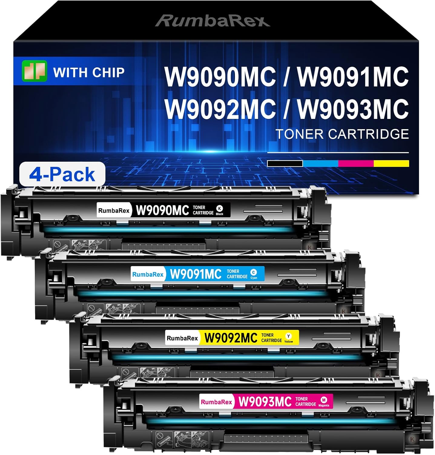 Amazon.com: W9090MC W9091MC W9092MC W9093MC Toner Cartridge Replacement ...