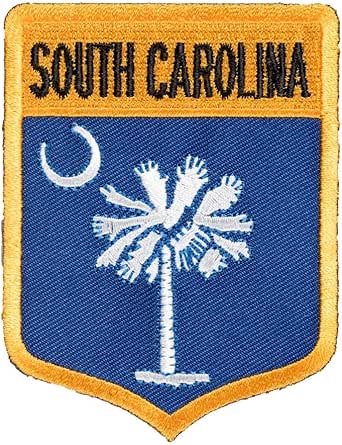 Amazon.com: South Carolina State Flag Shield Patch, United States of ...