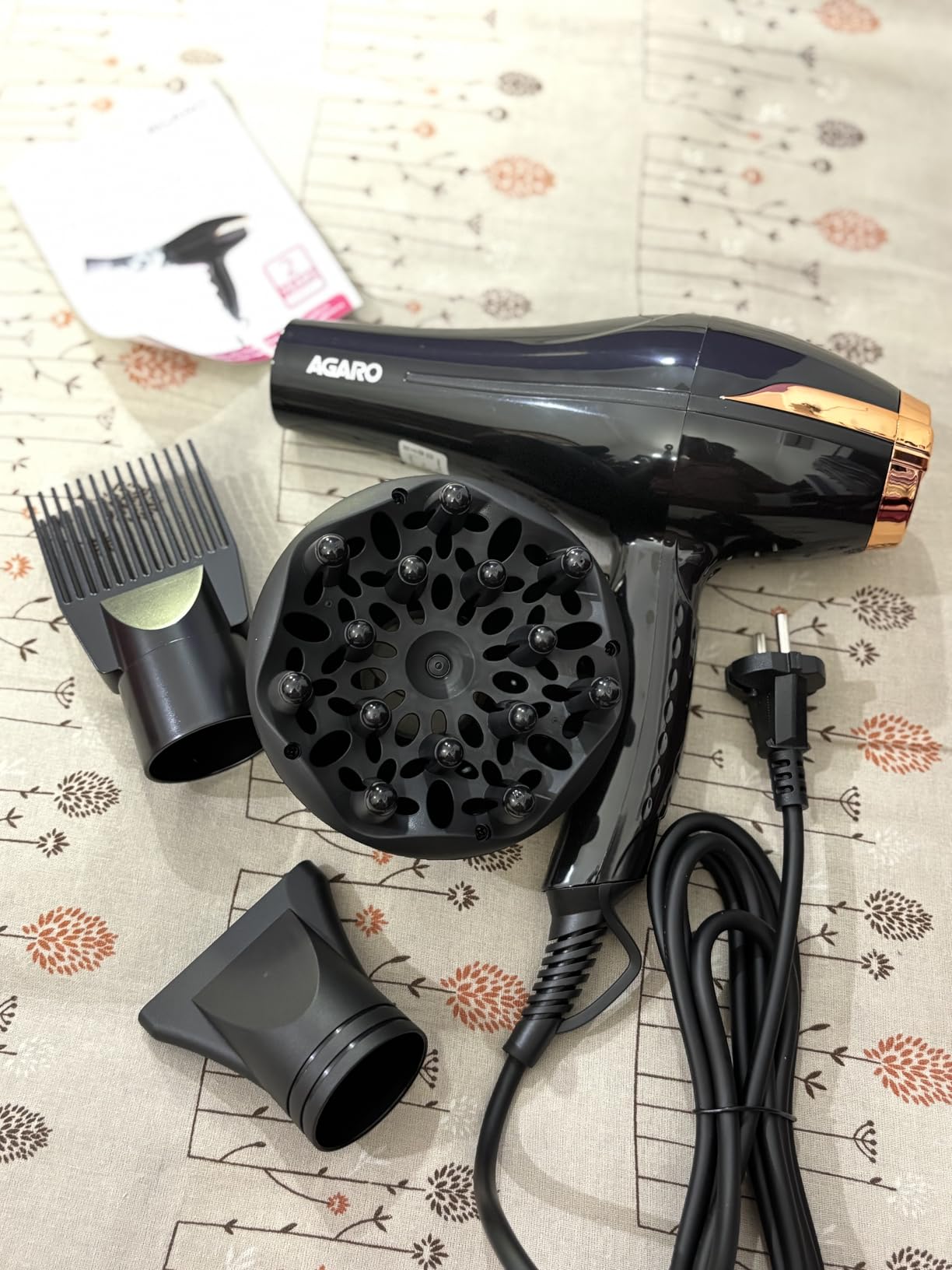 AGARO HD-1130 2000 Watts Professional Hair Dryer with AC Copper Motor ...