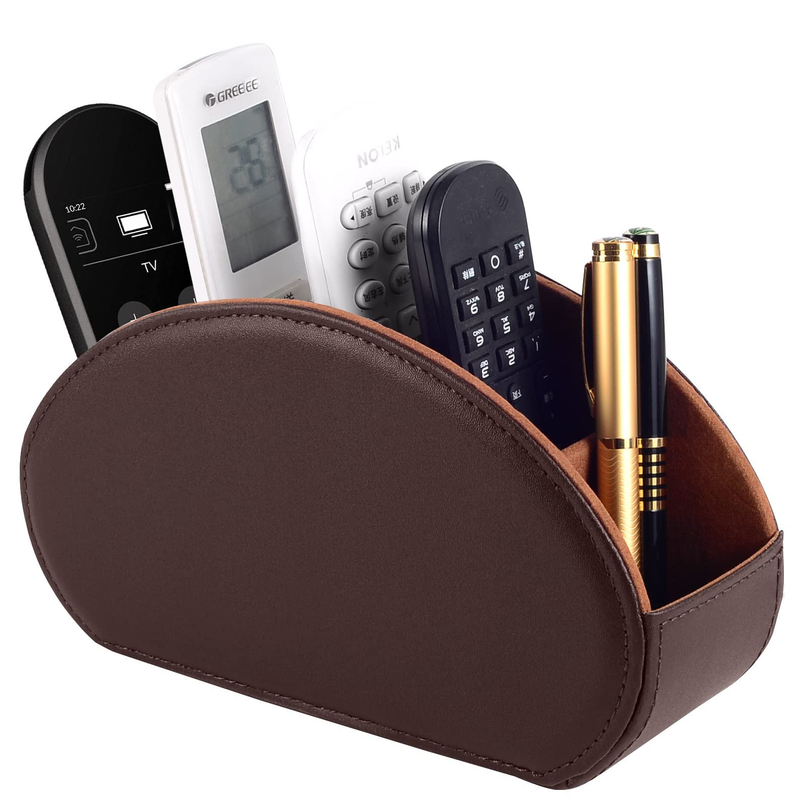 Amazon.com: Tv Remote Holder Tray with 5 Compartment,PU Leather Remote ...