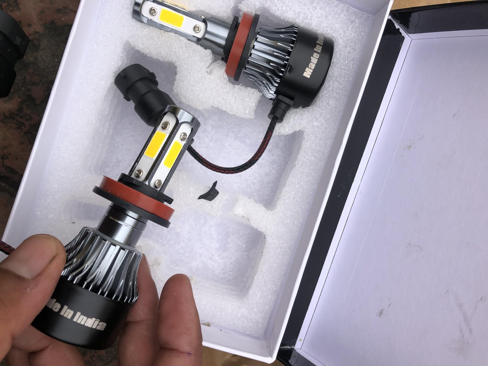 MACBOT H8 Type Warm White LED Fog light Bulb 90 Watt D8-H8, with 1-Year ...