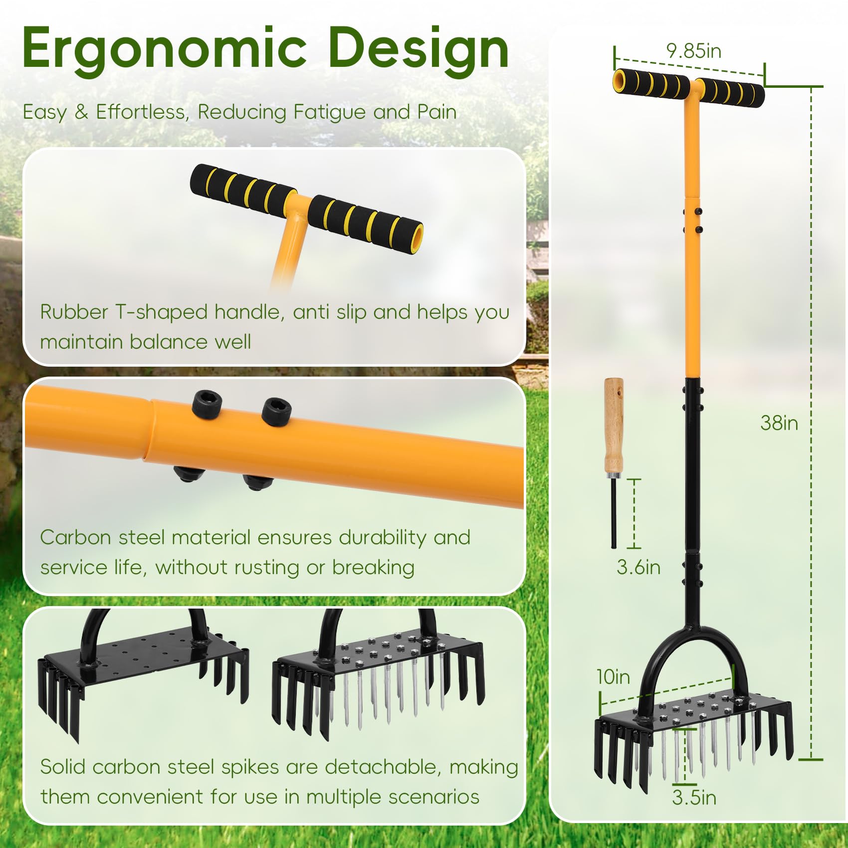 Snapklik.com : 2-in-1 Lawn Coring Aerator, Multifunctional Core Lawn ...