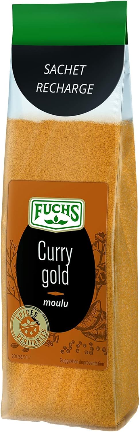 FUCHS Épices Véritables Curry Gold Moulu Sachet Recharge 45 g : Amazon ...