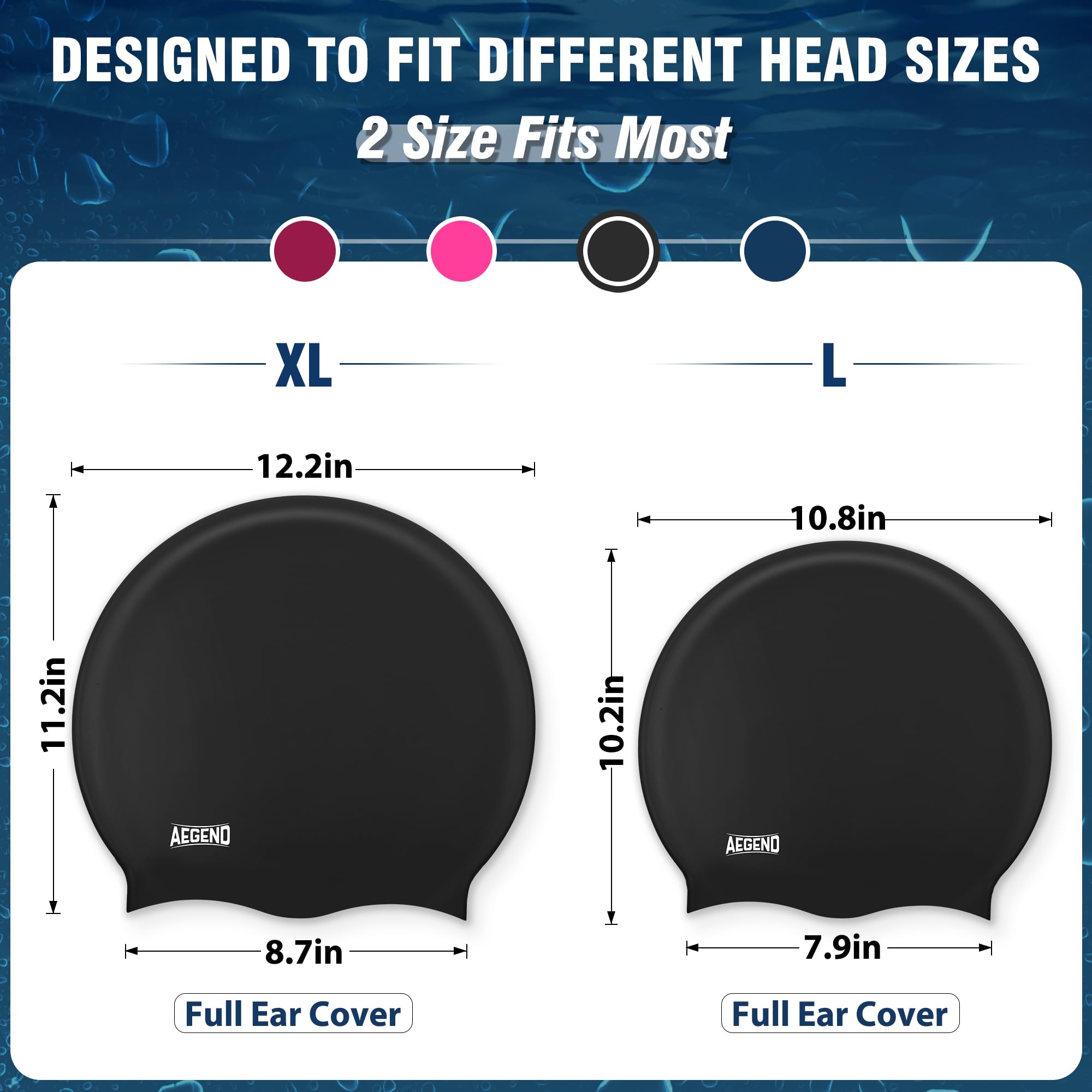 Snapklik.com : Aegend Extra Large Swimming Cap Long Hair For Women And Men