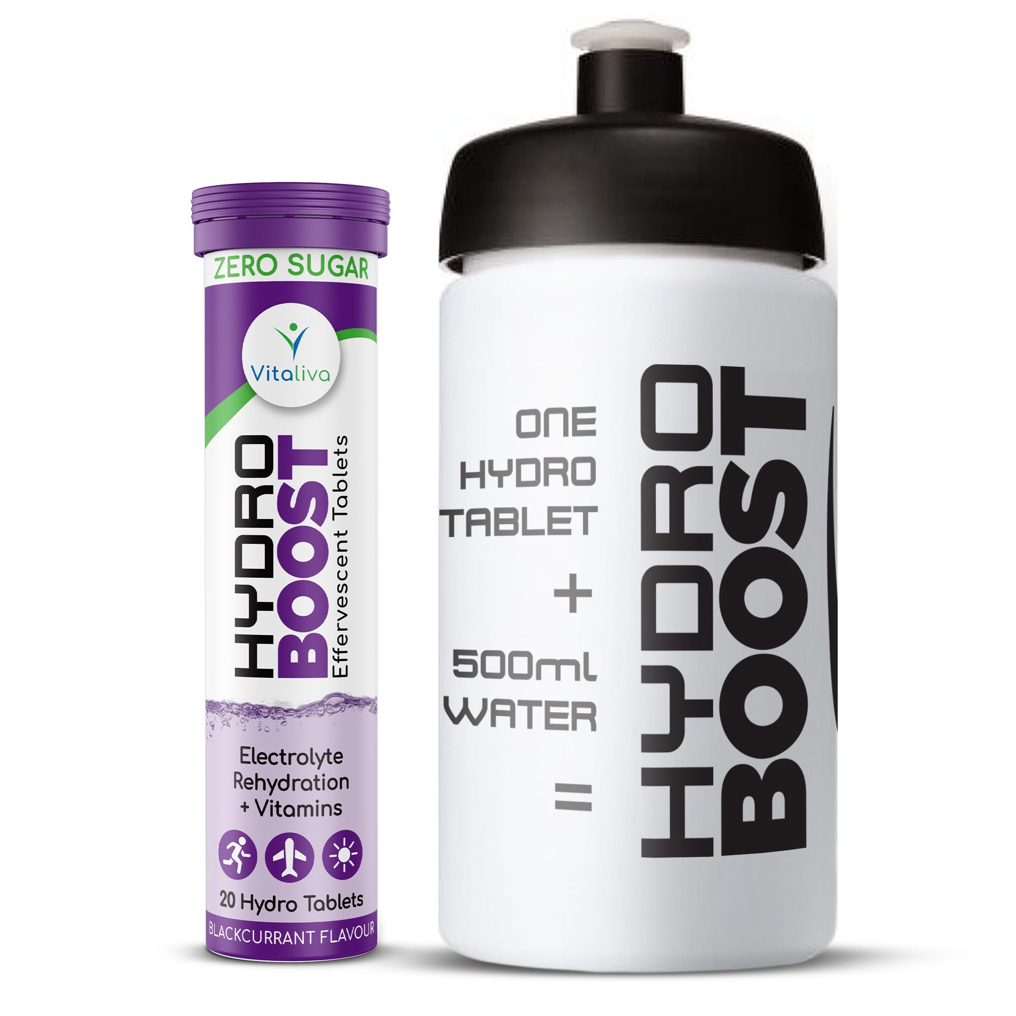 Hydration Pack - Hydro Boost Electrolyte Hydro Tabs (20) and Compact ...