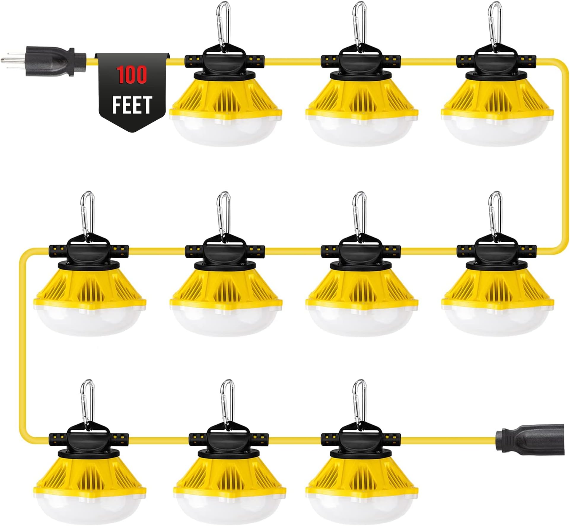 100 FT Construction String Lights - String Light Indoor - Commercial ...