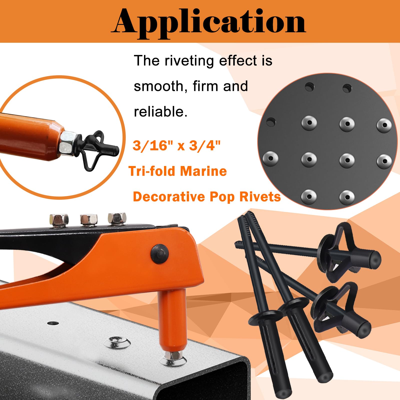 Snapklik.com : Sunxeke 100pcs Tri-Fold Rivets 3/16" X 3/4" Tri-fold ...