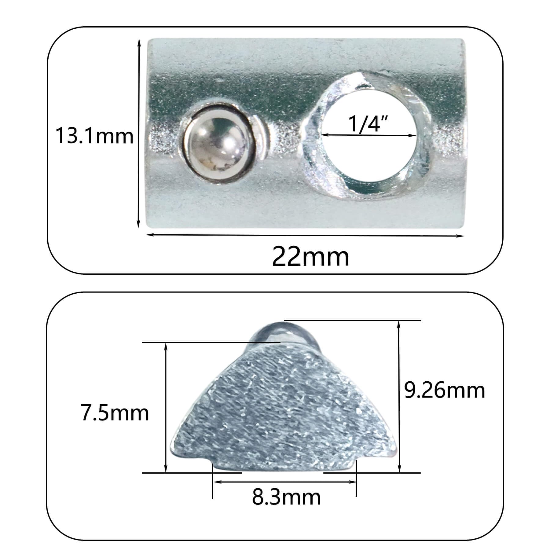 Snapklik.com : NIDAYE 1/4"-20 Steel Roll In T Nuts