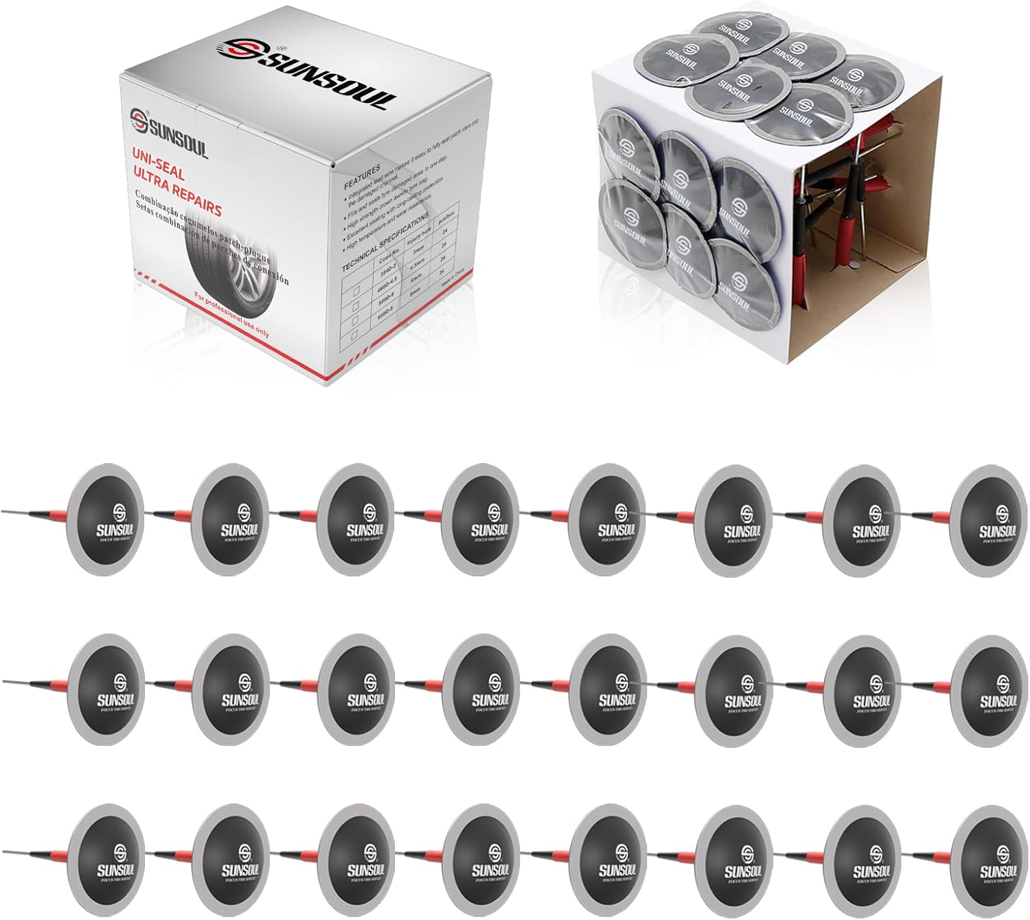 Amazon.com: SUNSOUL 24pcs Combination Repair Unit,Tire Repair Patch ...