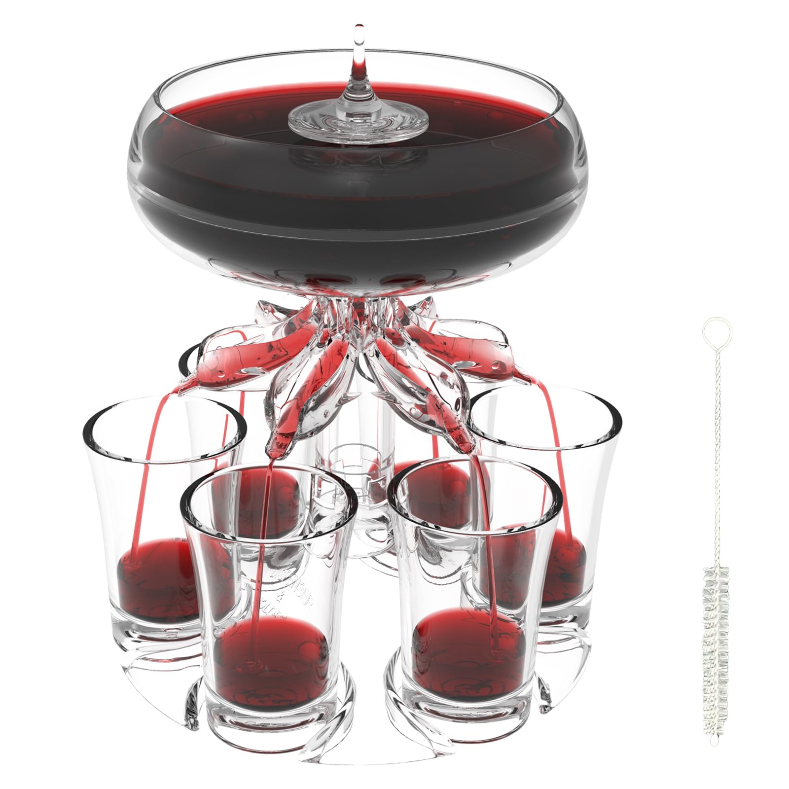 6 Shot Glass Dispenser and Holder Party Drink Shot Glasses Set Cocktail ...