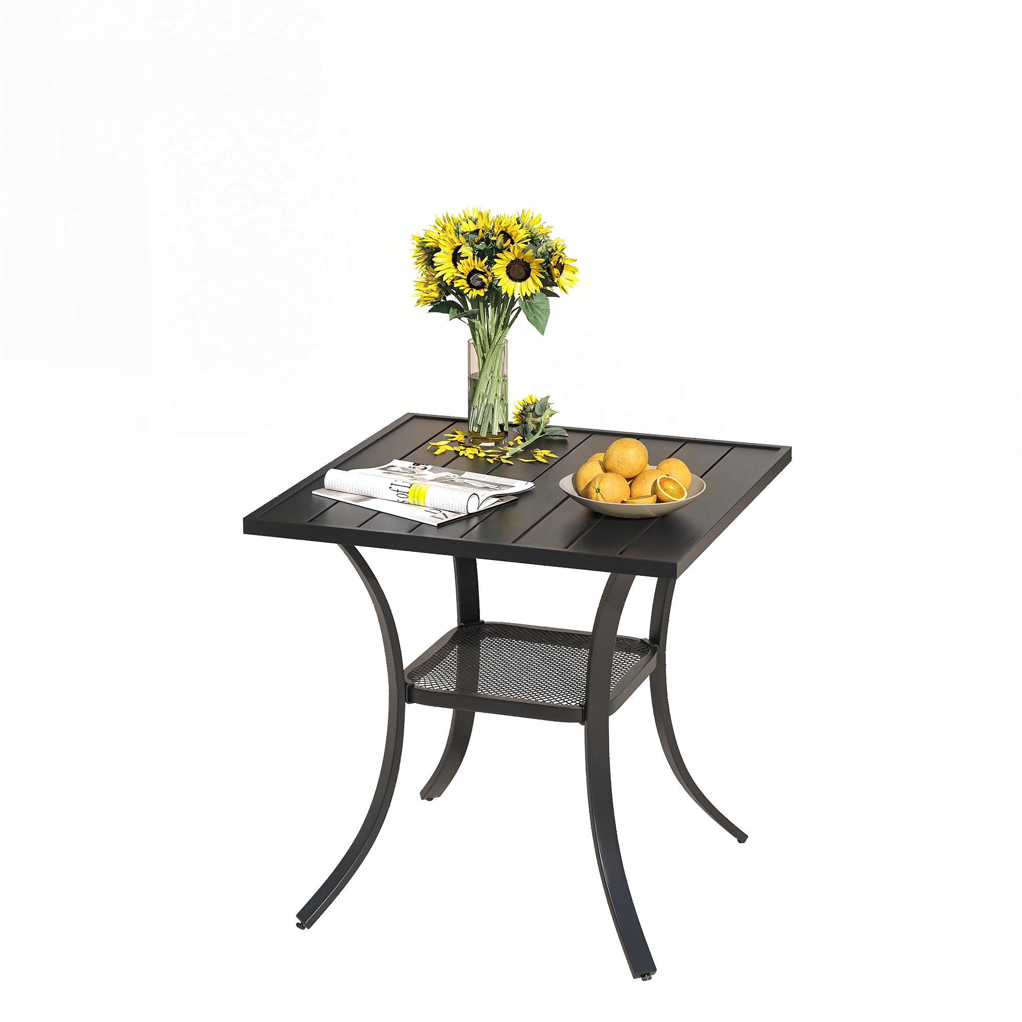 Snapklik.com : 27.6" Square Patio Dining Table For Backyard