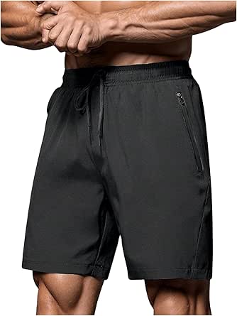OYOANGLE Men's Sweat Shorts Running Shorts Lightweight Quick Dry Zipper ...
