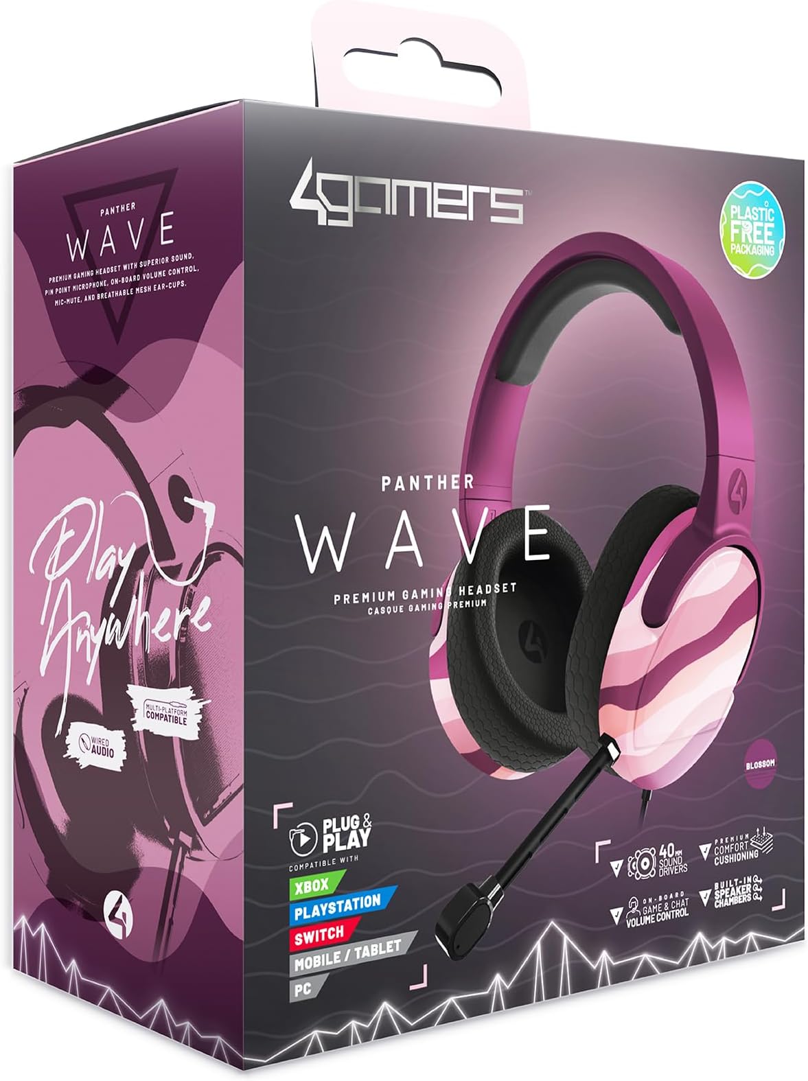 Amazon.com: 4Gamers Panther Wave Gaming Headset - Compatible with PS4 ...