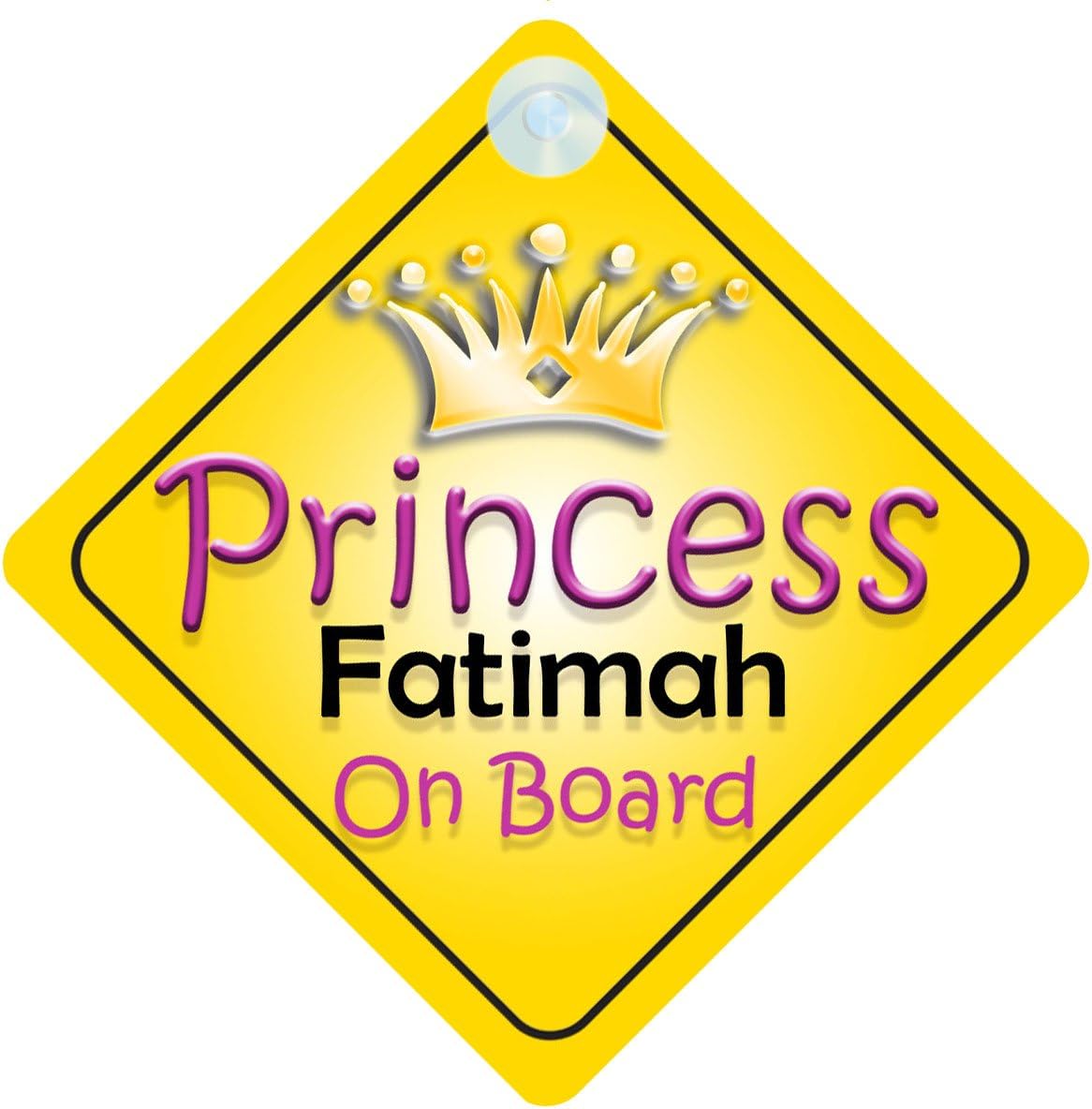Amazon.com: Princess Fatimah On Board Girl Car Sign Child/Baby Gift ...
