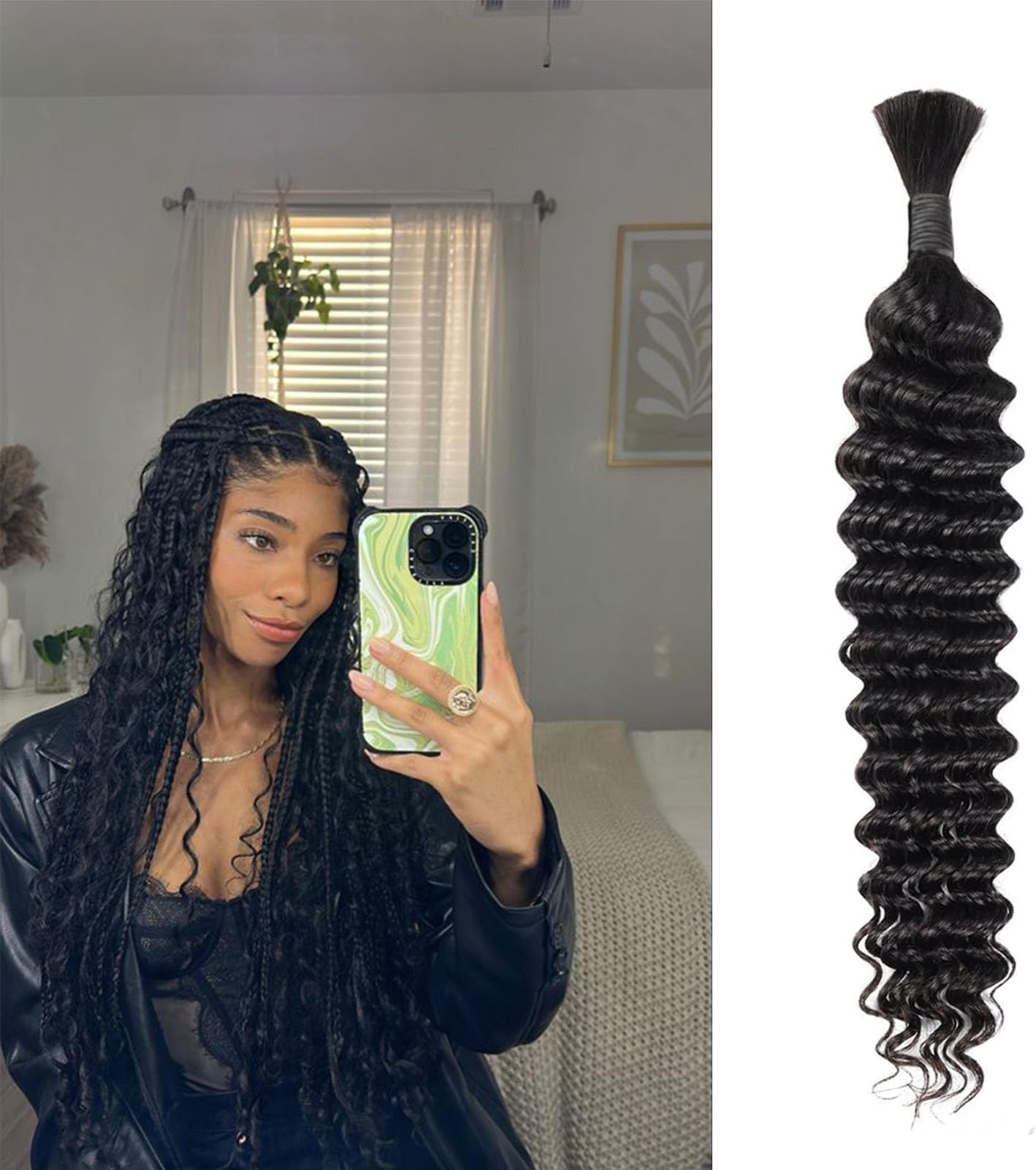 Amazon.com : Human Braiding Hair Water Wave Bulk Human Hair For ...