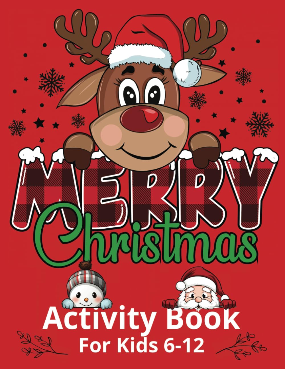 Merry Christmas Activity Book for Kids 6-12: Christmas coloring pages ...