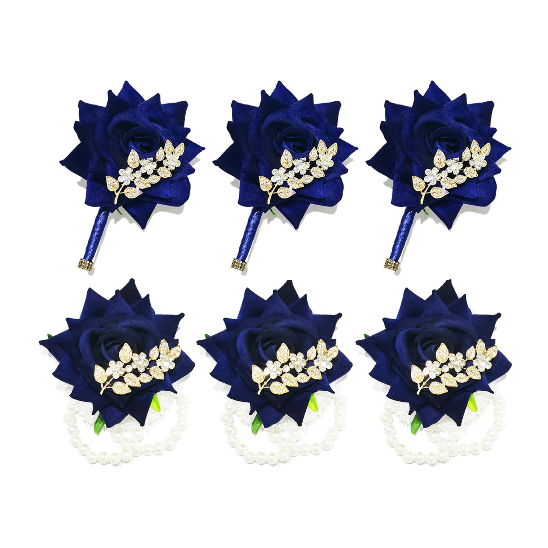 Amazon.com: YIFUwedding velvet rose groom's corsage Bride and ...