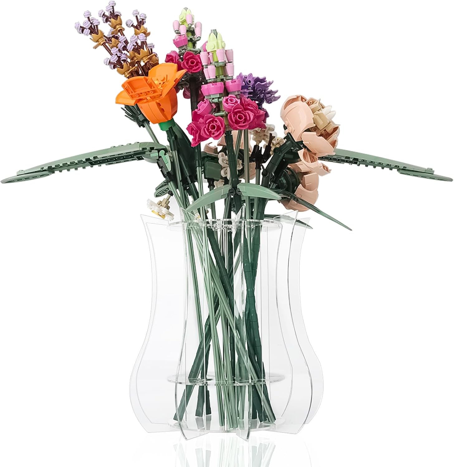 Amazon.com: Vase Holder fit for Lego Flowers Bouquet - Acrylic Puzzle ...