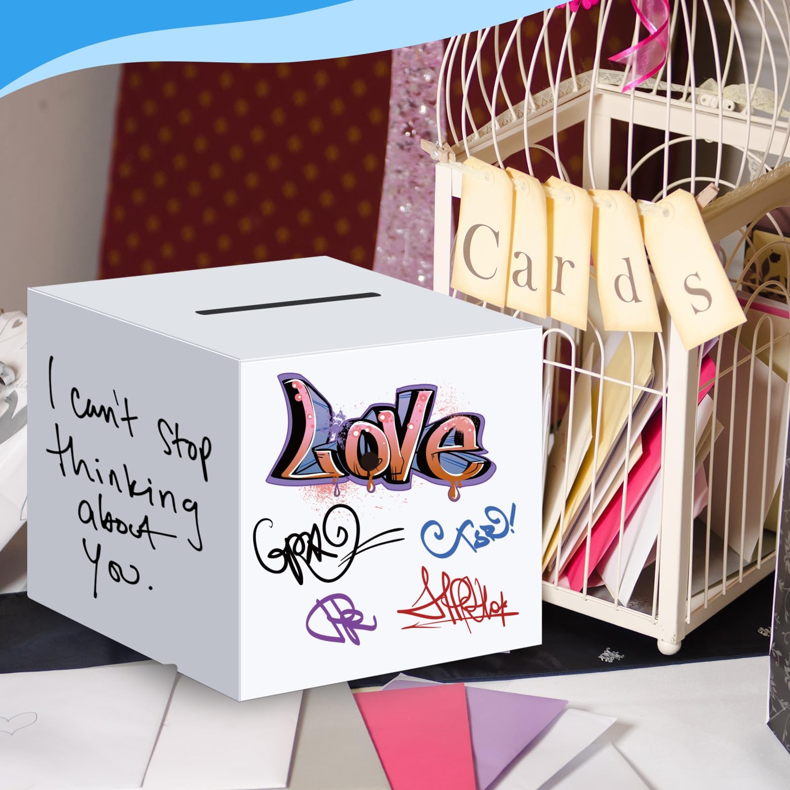 Snapklik.com : 9 Pack 10" Raffle Boxes Elegant Large White Cardboard ...